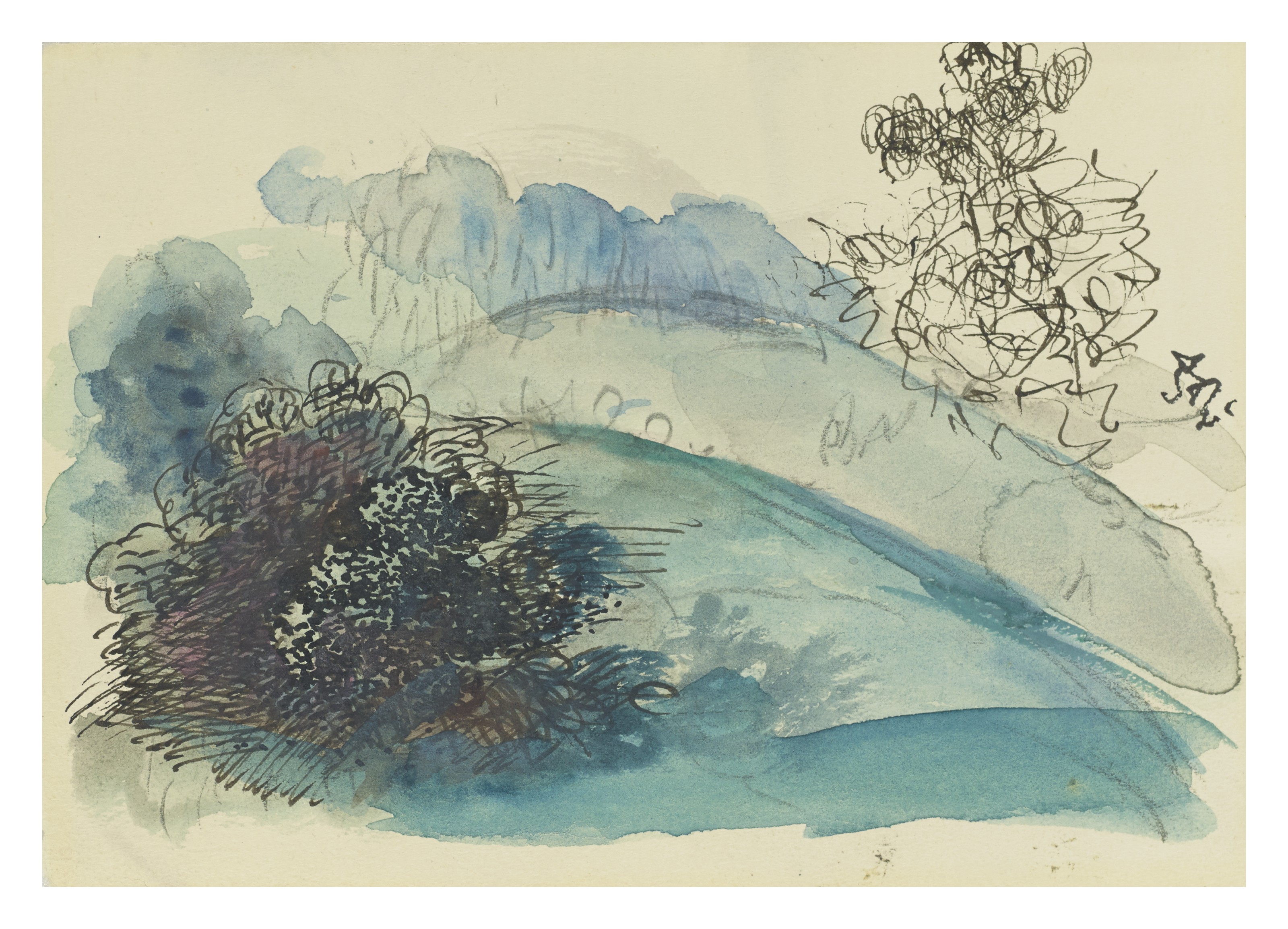 Balthus (Balthasar Klossowski de Rola, dit, 1908-2001), Paysage, projet ...