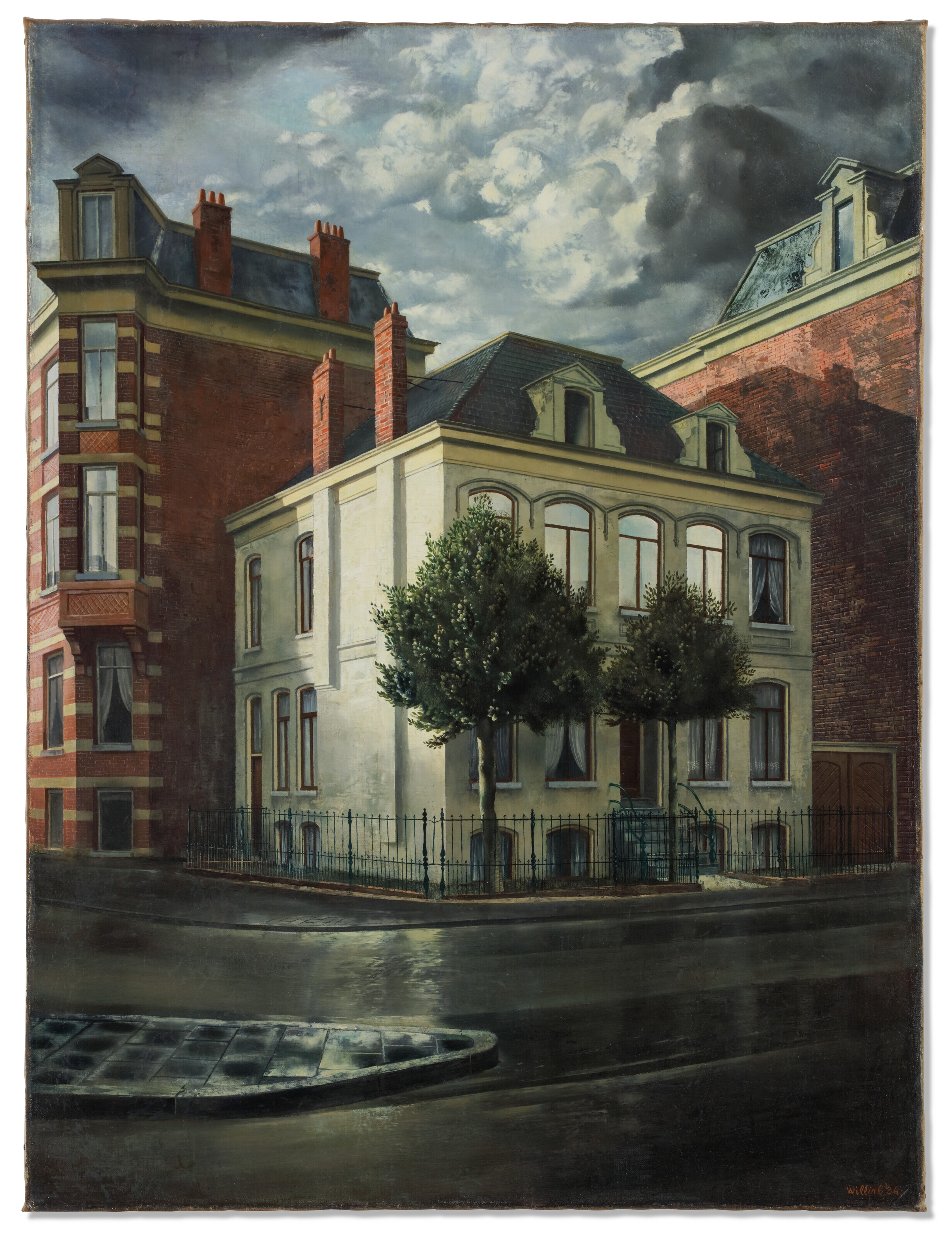CAREL WILLINK (1900-1983), Huisje met twee hulstboompjes (House with ...
