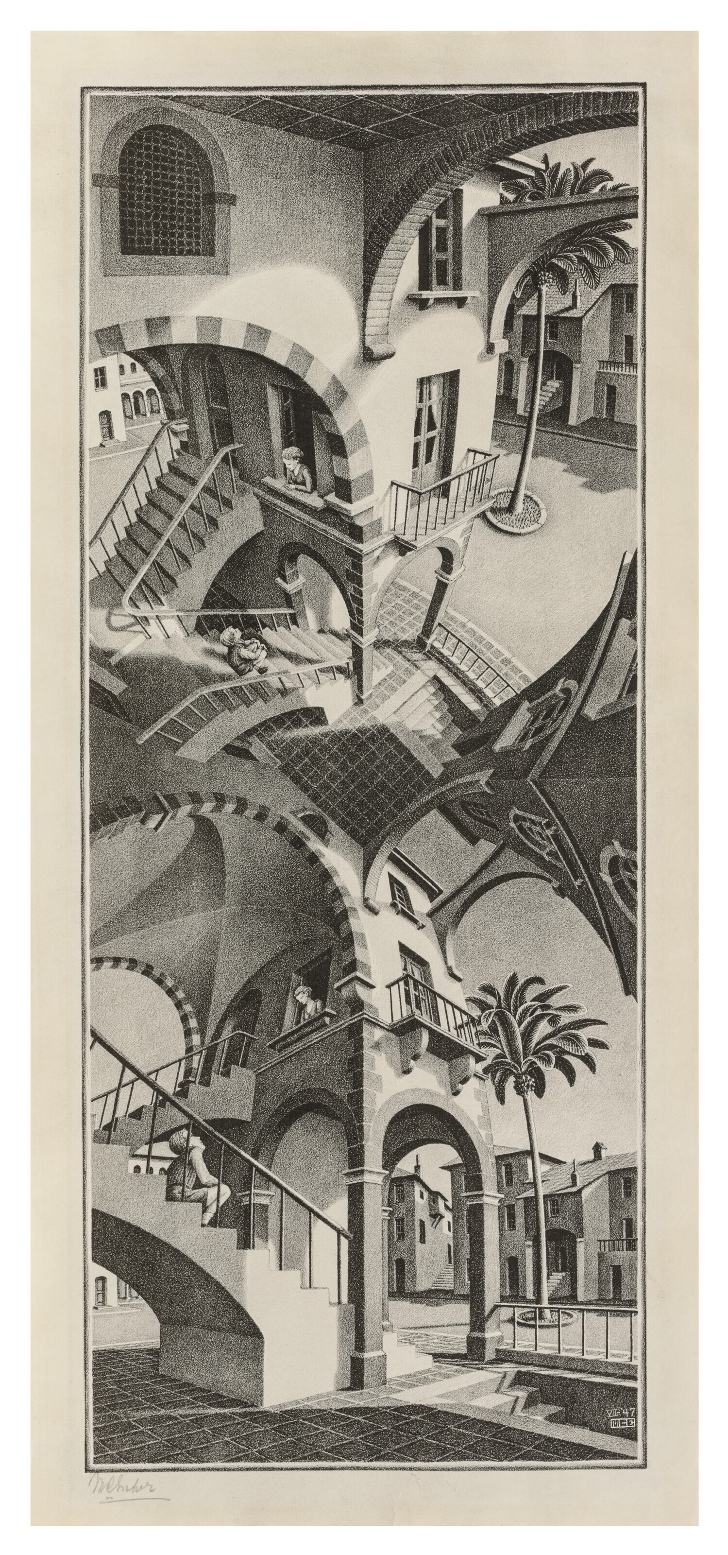 MAURITS CORNELIS ESCHER (1898-1972), Boven en onder (Up and Down ...