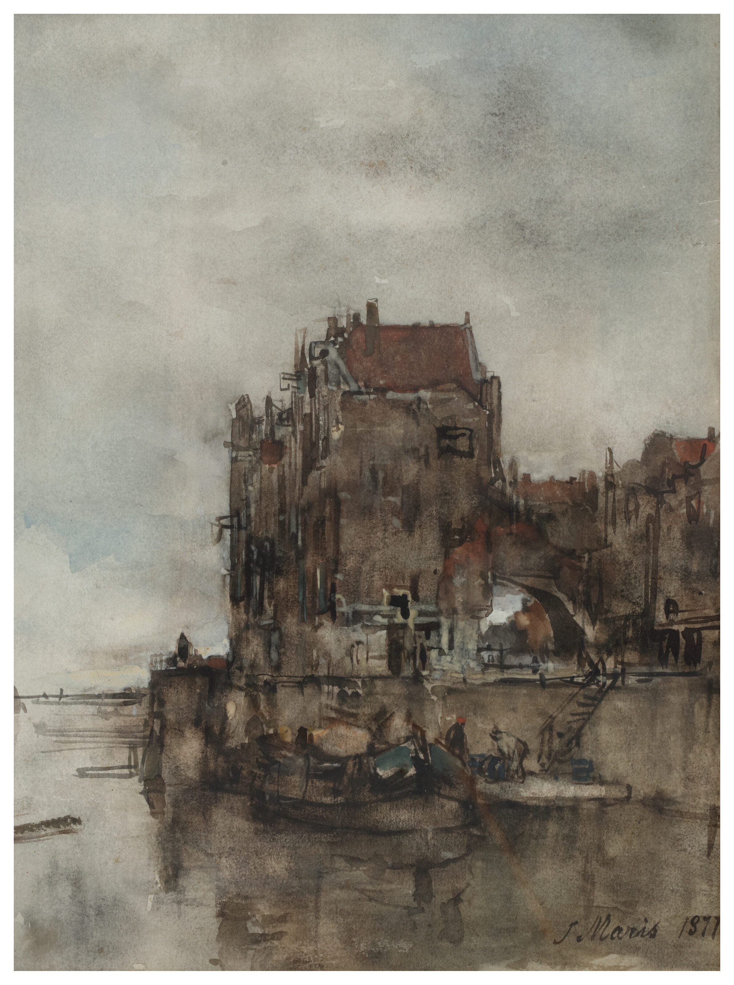 JACOB MARIS (1837-1899), A view of the harbour in Dordrecht | Christie’s