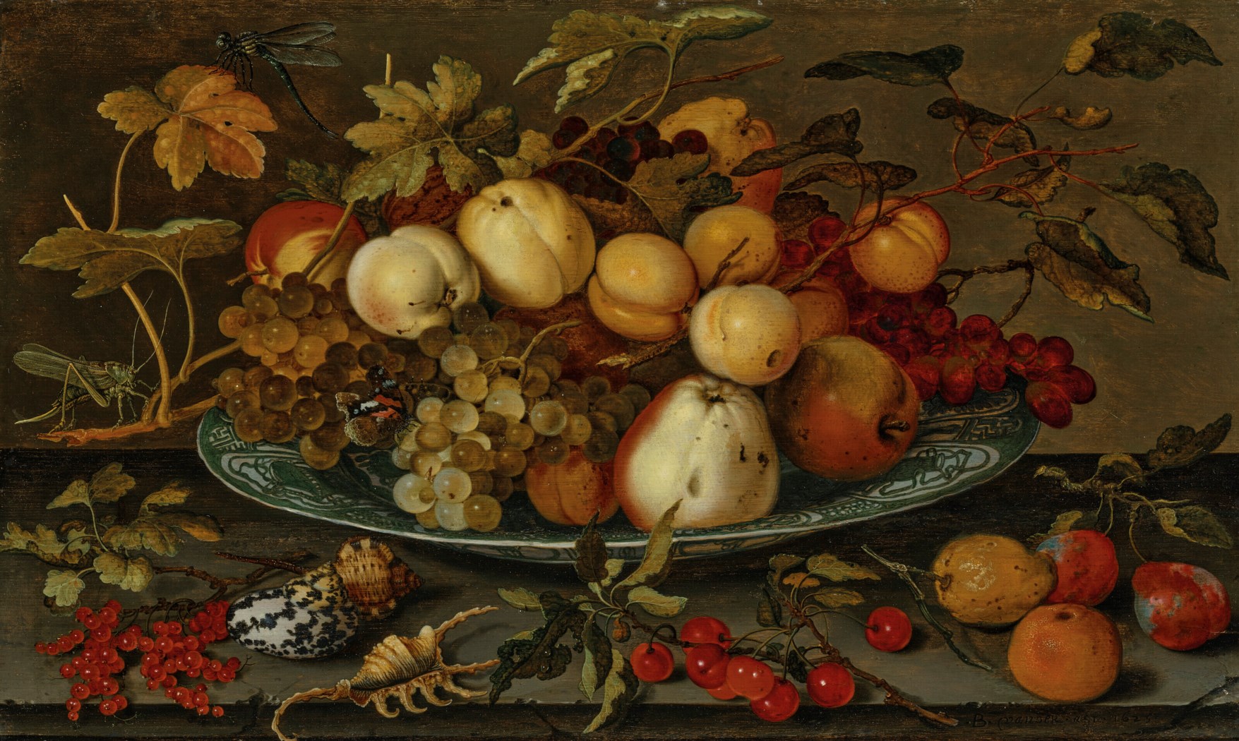 BALTHASAR VAN DER AST (MIDDELBURG 1593⁄1594-1657 DELFT), Grapes ...