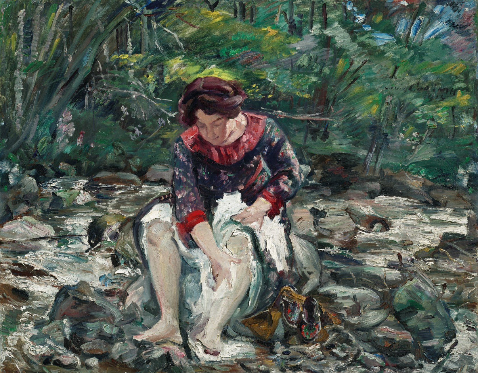 LOVIS CORINTH (1858-1925), Mädchen im Waldbach | Christie's