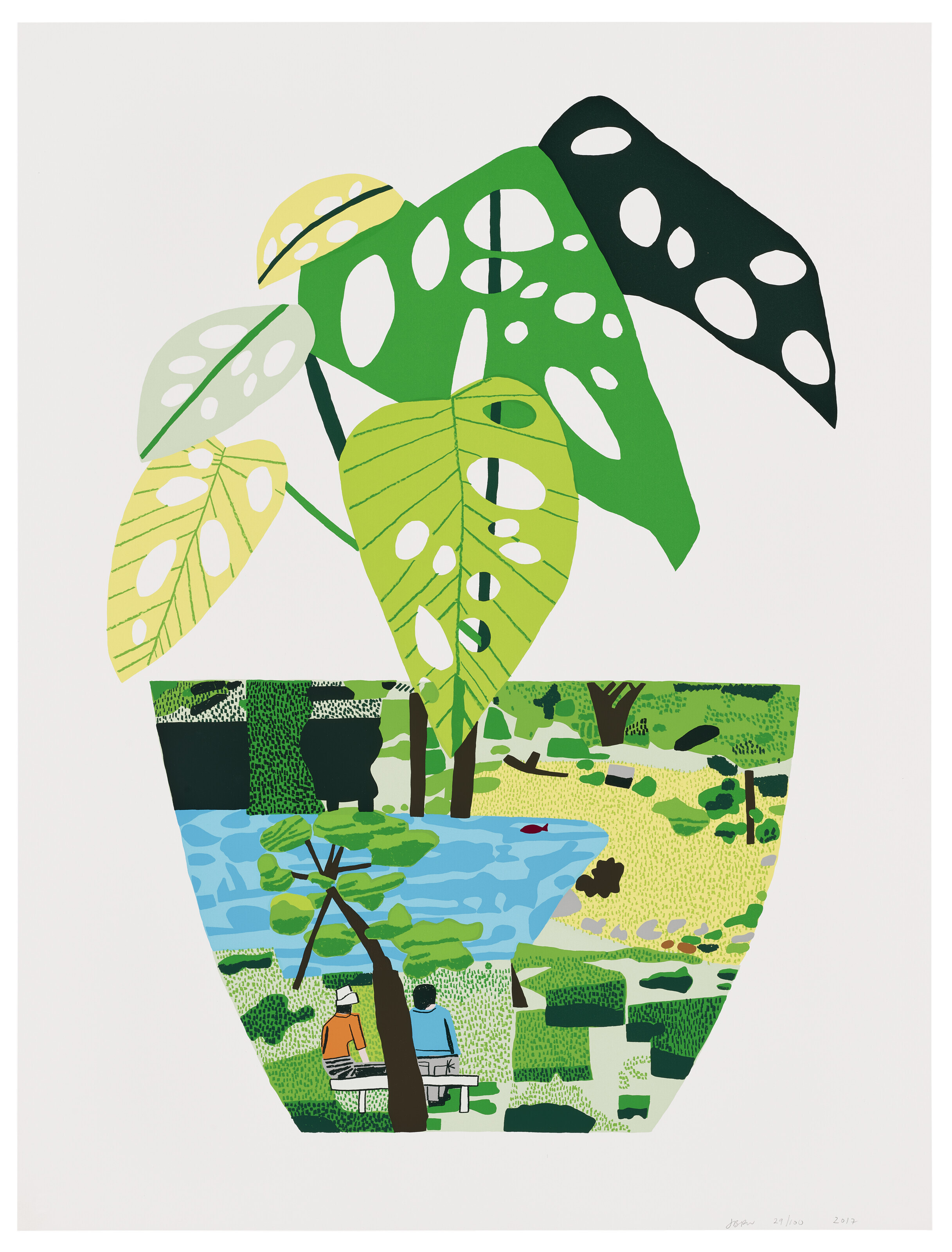JONAS WOOD (B. 1977), Landscape Pot with Plant | Christie’s