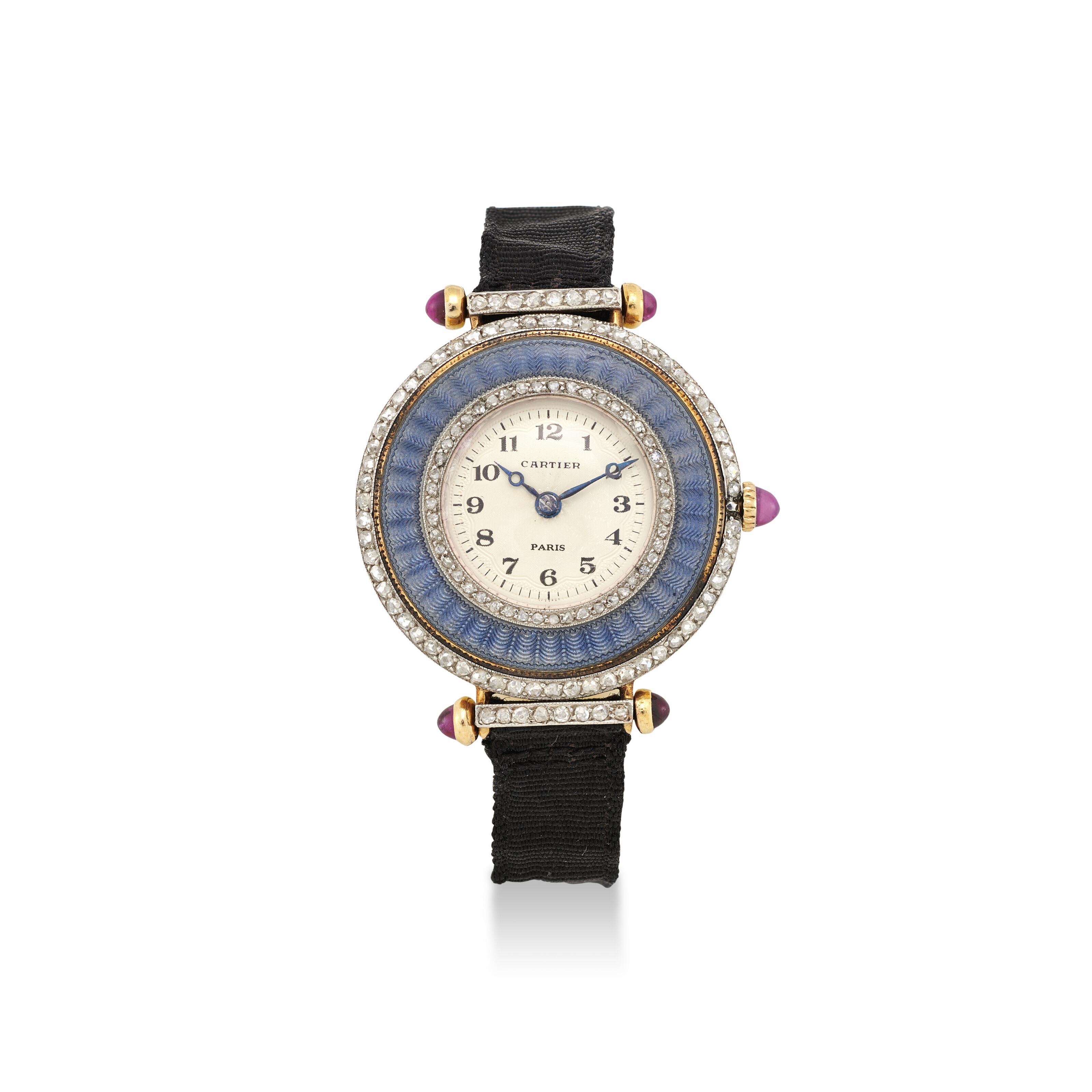 CARTIER EARLY 20TH CENTURY ENAMEL AND DIAMOND COCKTAIL WATCH, | Christie’s