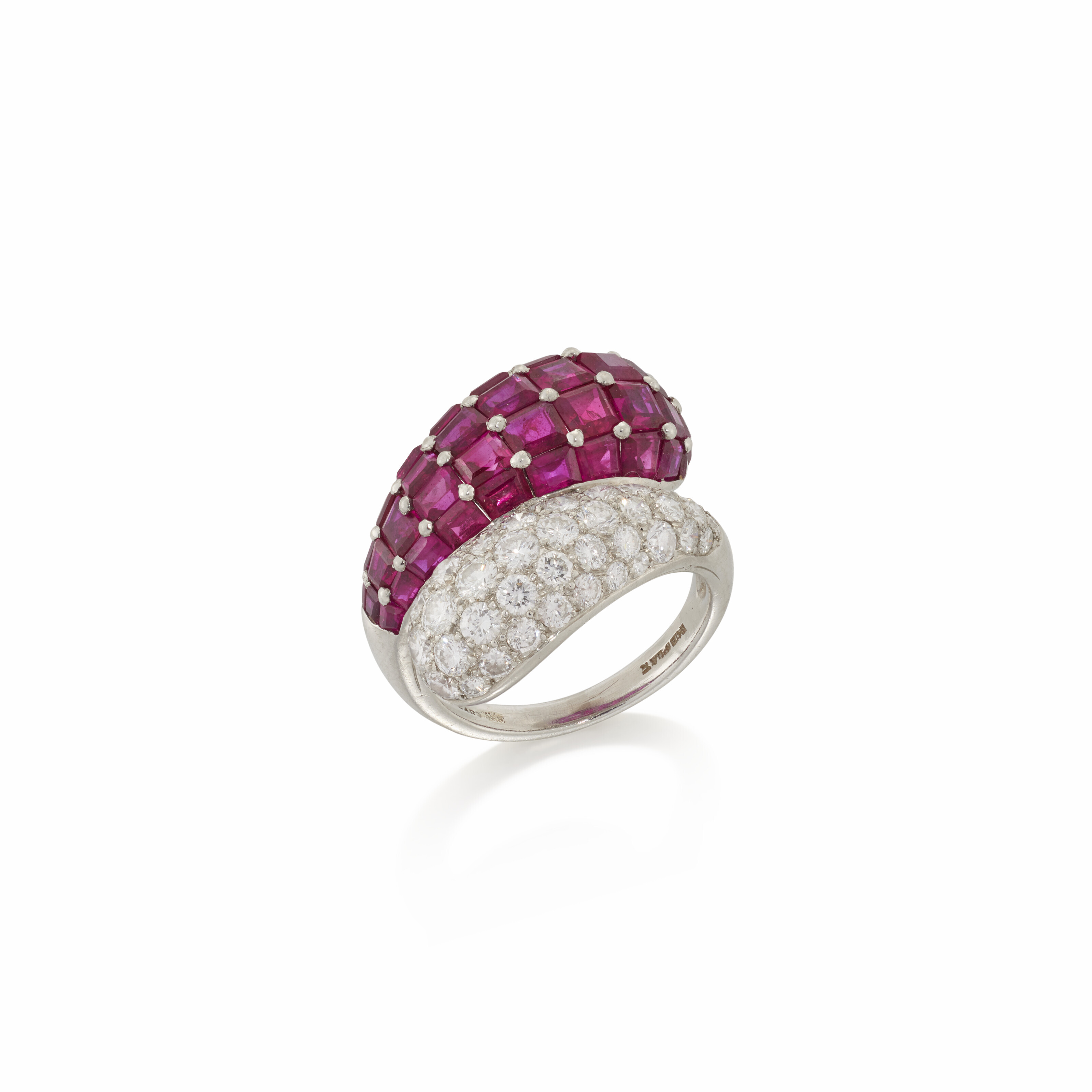 CARTIER RUBY AND DIAMOND CROSSOVER RING, | Christie’s