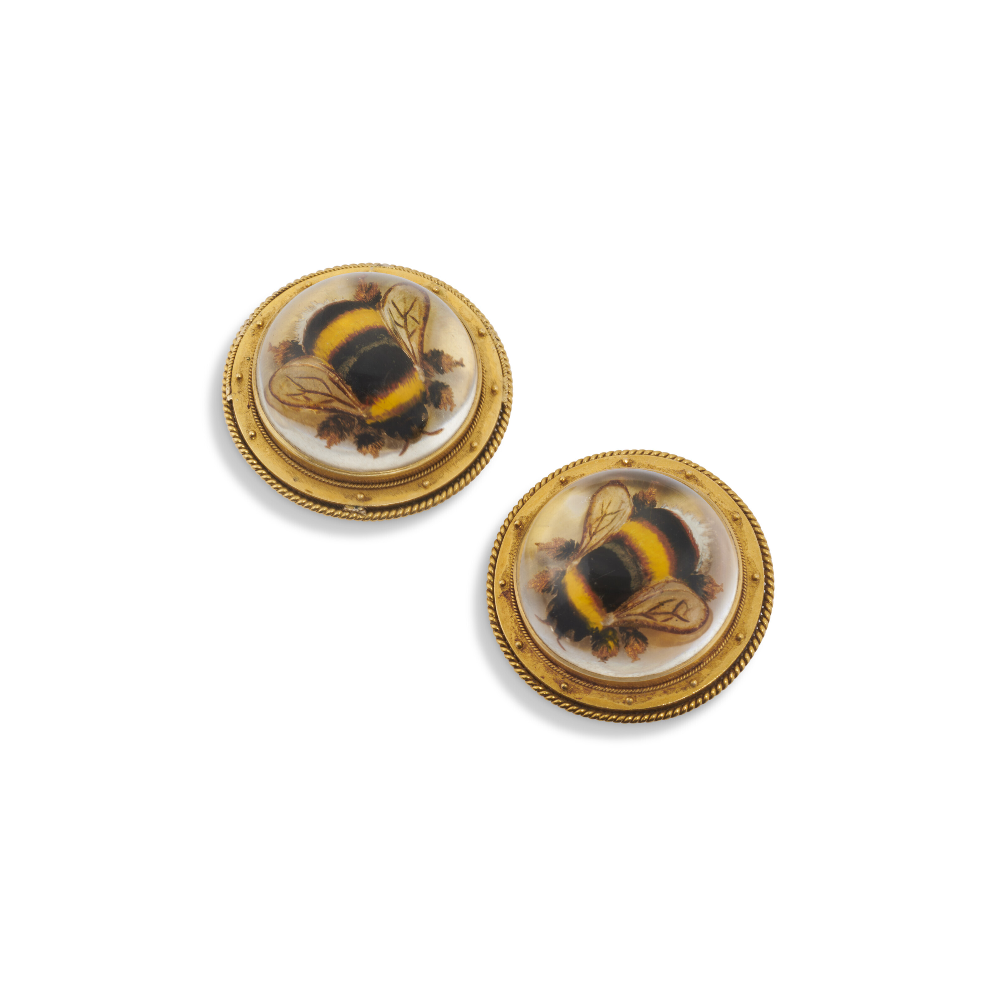 ANTIQUE PAINTED REVERSE INTAGLIO ROCK CRYSTAL BUTTONS, | Christie’s