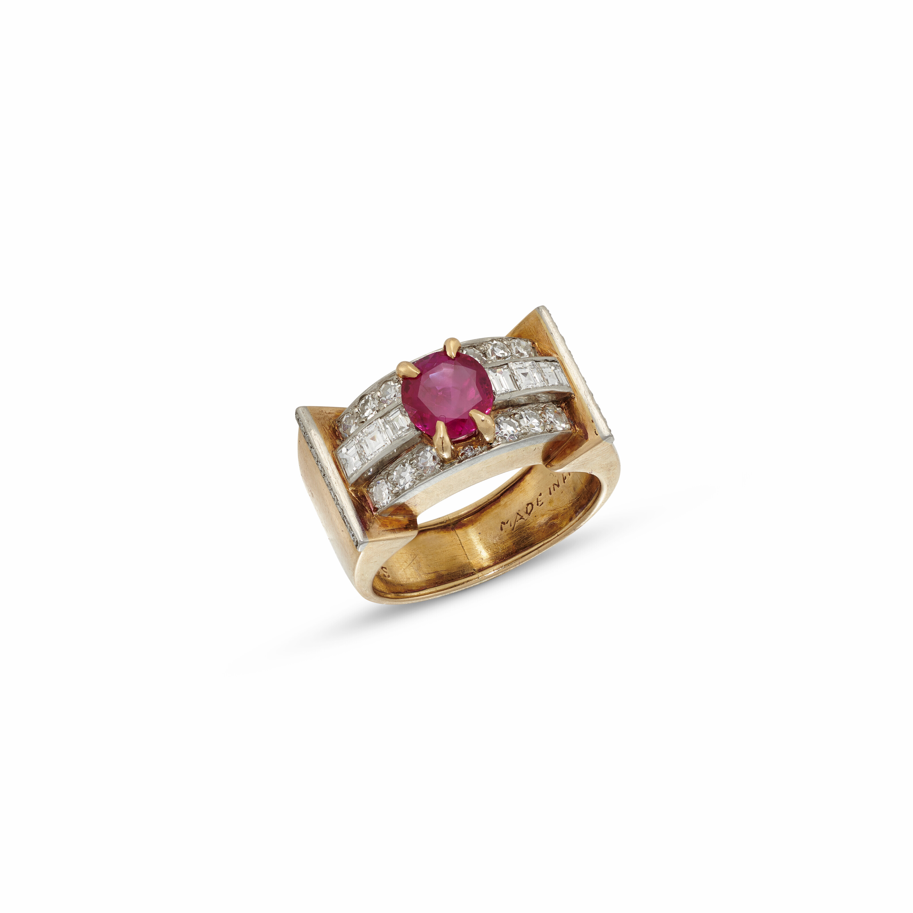 RETRO RUBY AND DIAMOND RING, | Christie’s