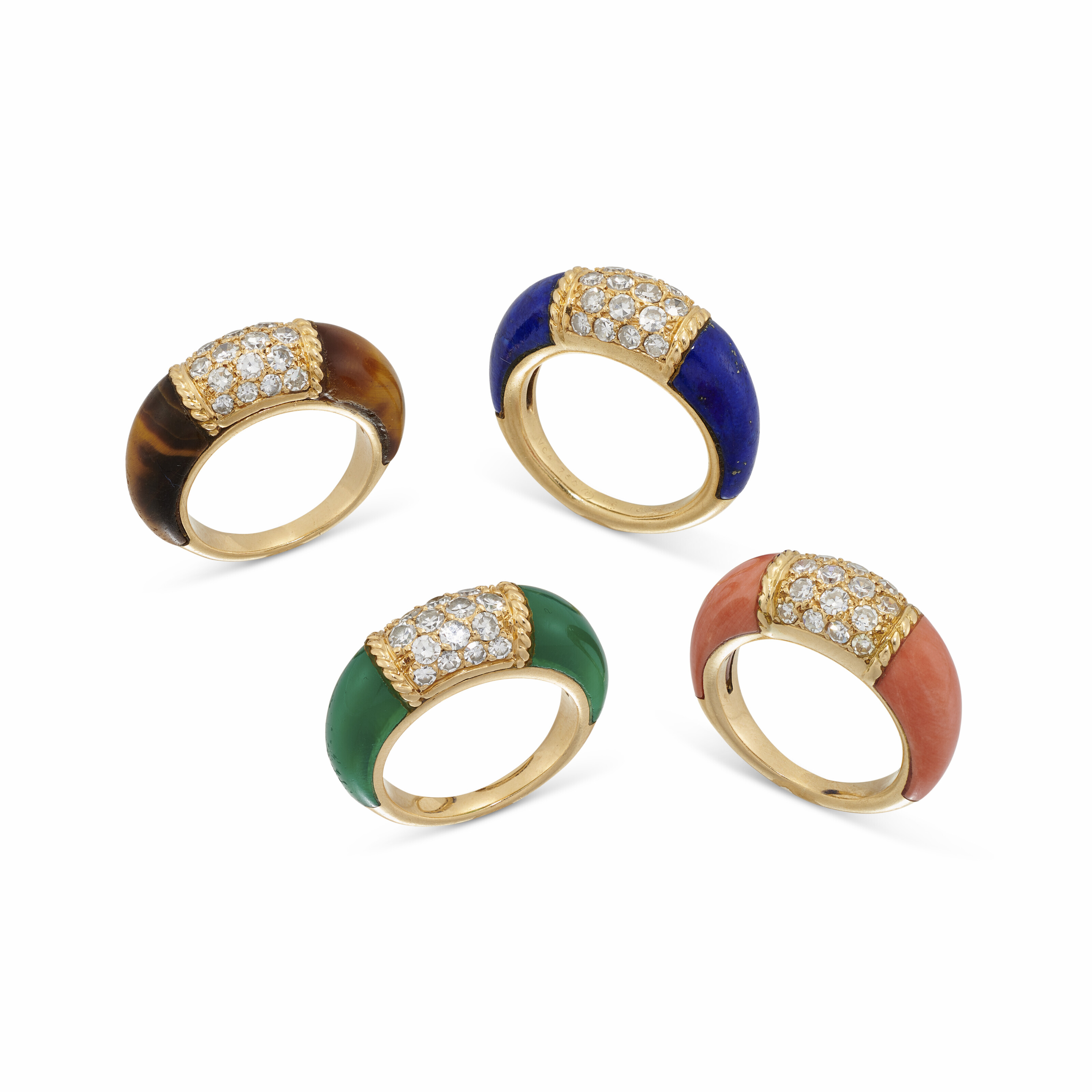 VAN CLEEF & ARPELS FOUR GEM SET AND DIAMOND 'PHILIPPINE' RINGS ...