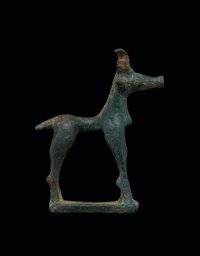 A GREEK BRONZE STAG, LACONIA, GEOMETRIC PERIOD, CIRCA 8TH CENTURY B.C ...