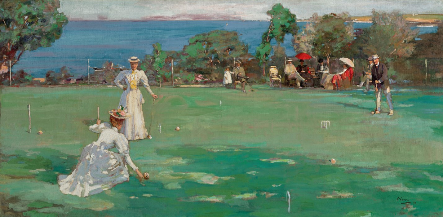 SIR JOHN LAVERY, R.A., R.S.A., R.H.A. (1856-1941), The Croquet Party ...