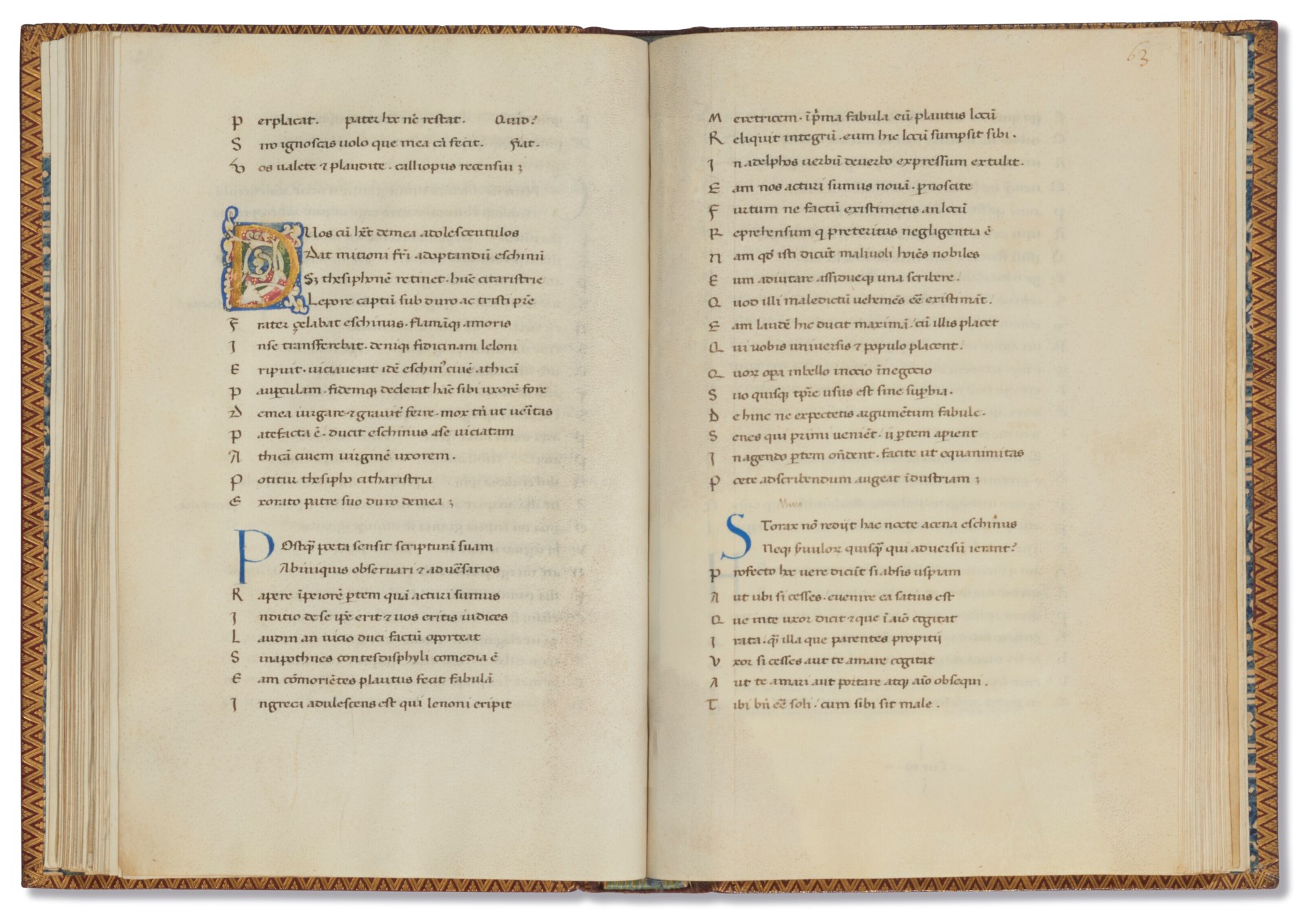 TERENTIUS AFER, Publius (185-159 BCE), Comoedia, in Latin, illuminated ...