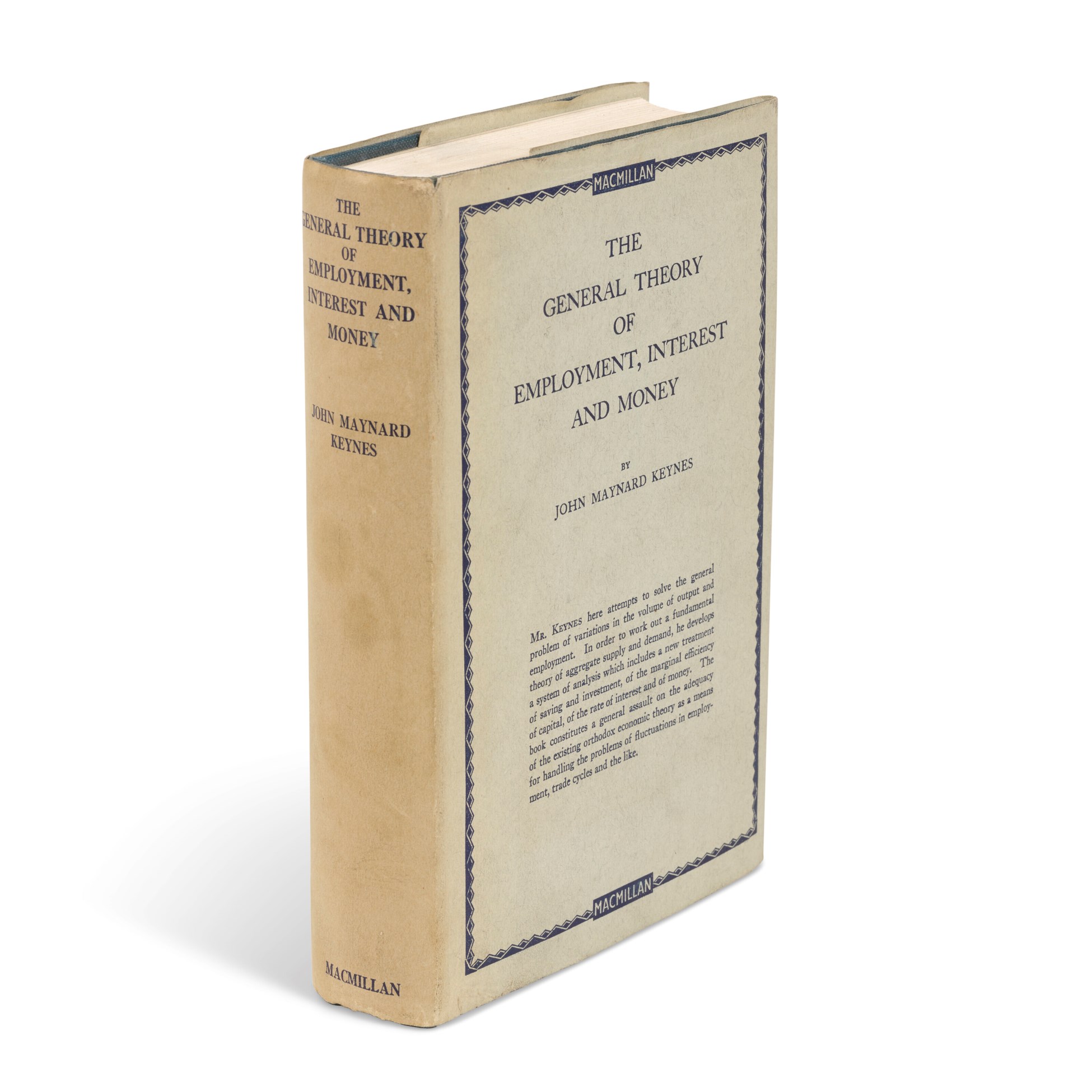 KEYNES, John Maynard (1883-1946), The General Theory of Employment ...