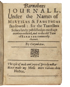 [BRATHWAIT, Richard (1588?-1673)], Barnabae itinerarium ... Barnabees ...