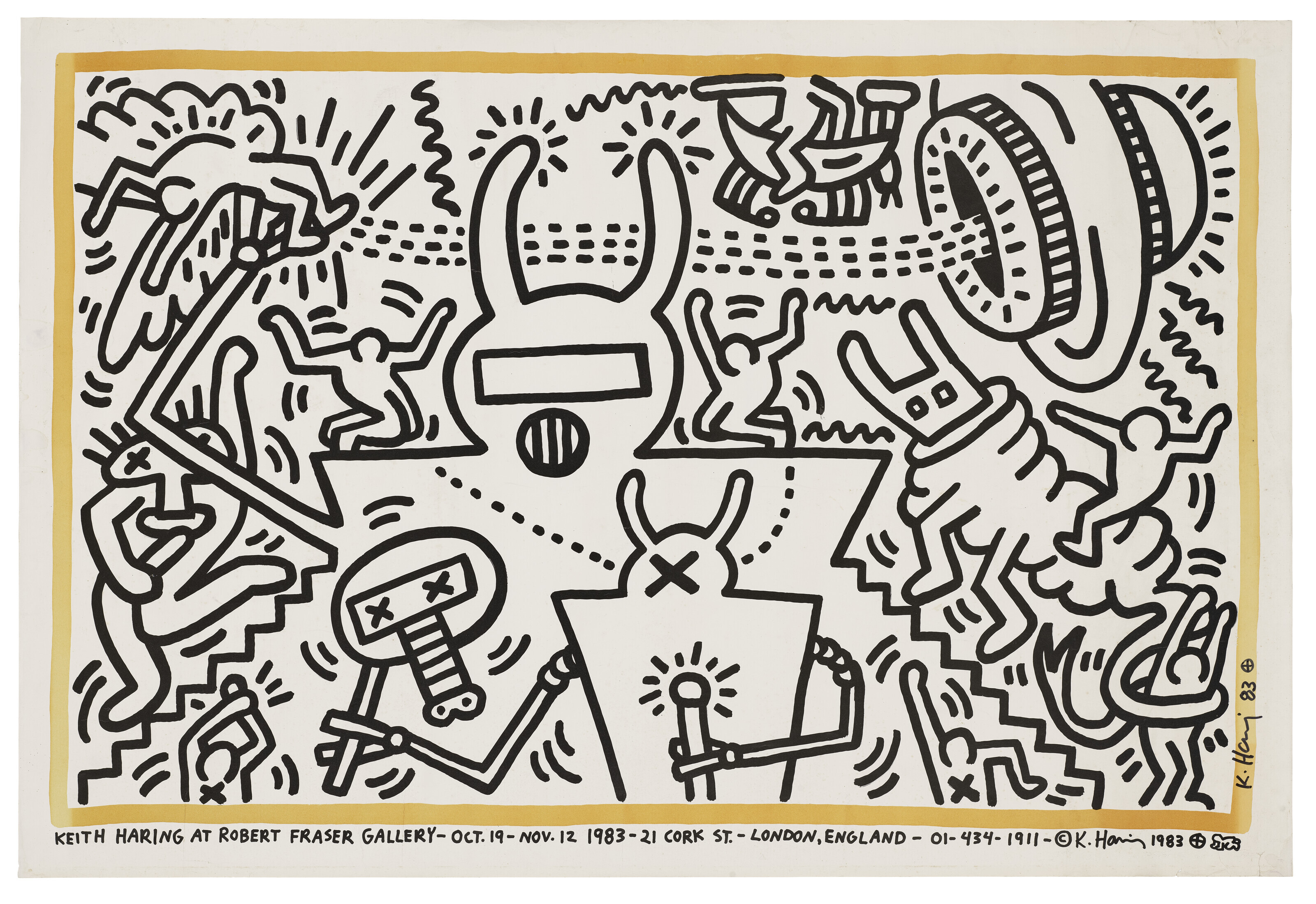 KEITH HARING (1958-1990), Keith Haring at Robert Fraser Gallery 19th ...