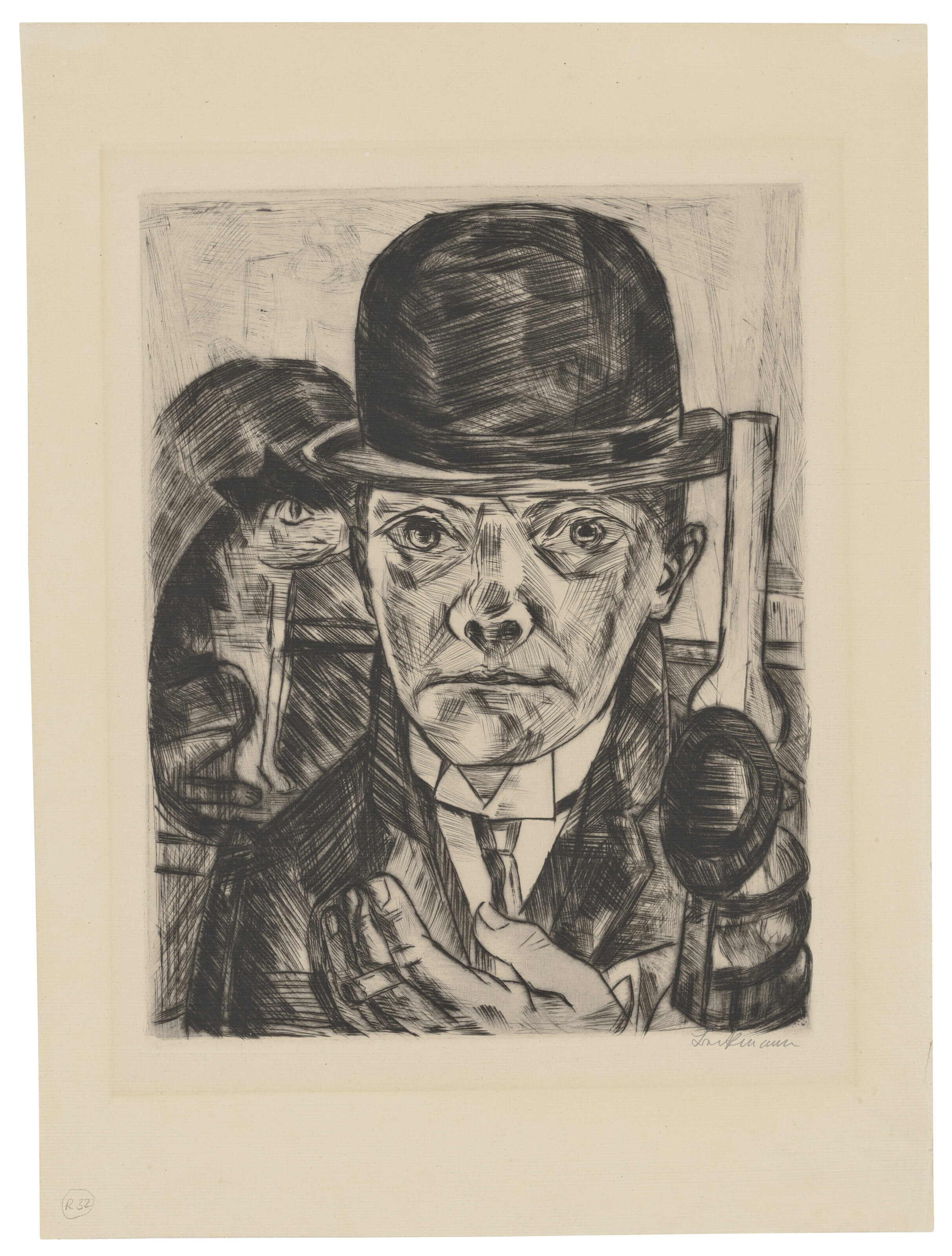 MAX BECKMANN (1884-1950), Selbstbildnis mit steifem Hut | Christie’s