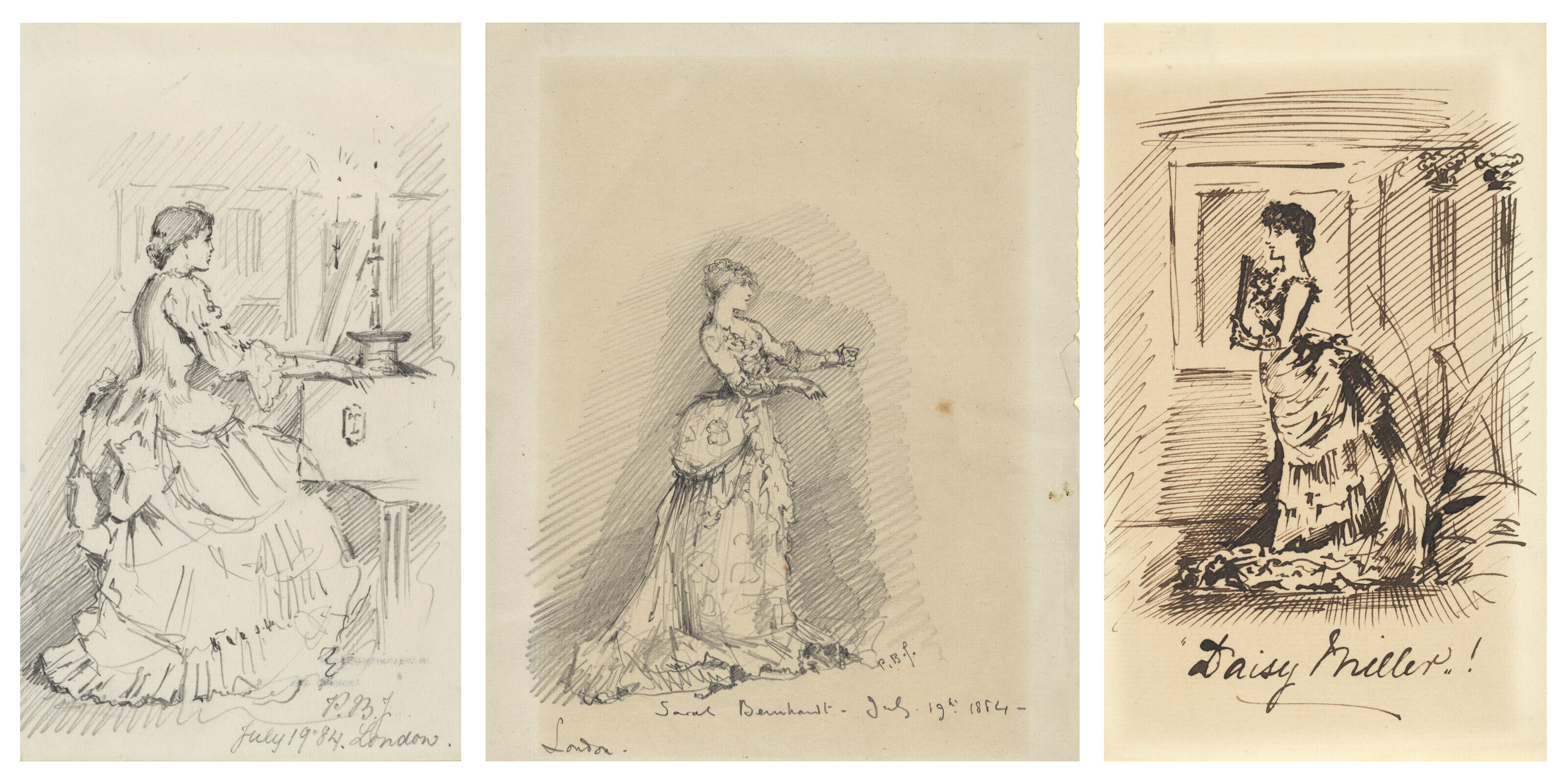SIR PHILIP BURNE-JONES, BT. (BRITISH, 1861-1926), Two drawings of Sarah ...
