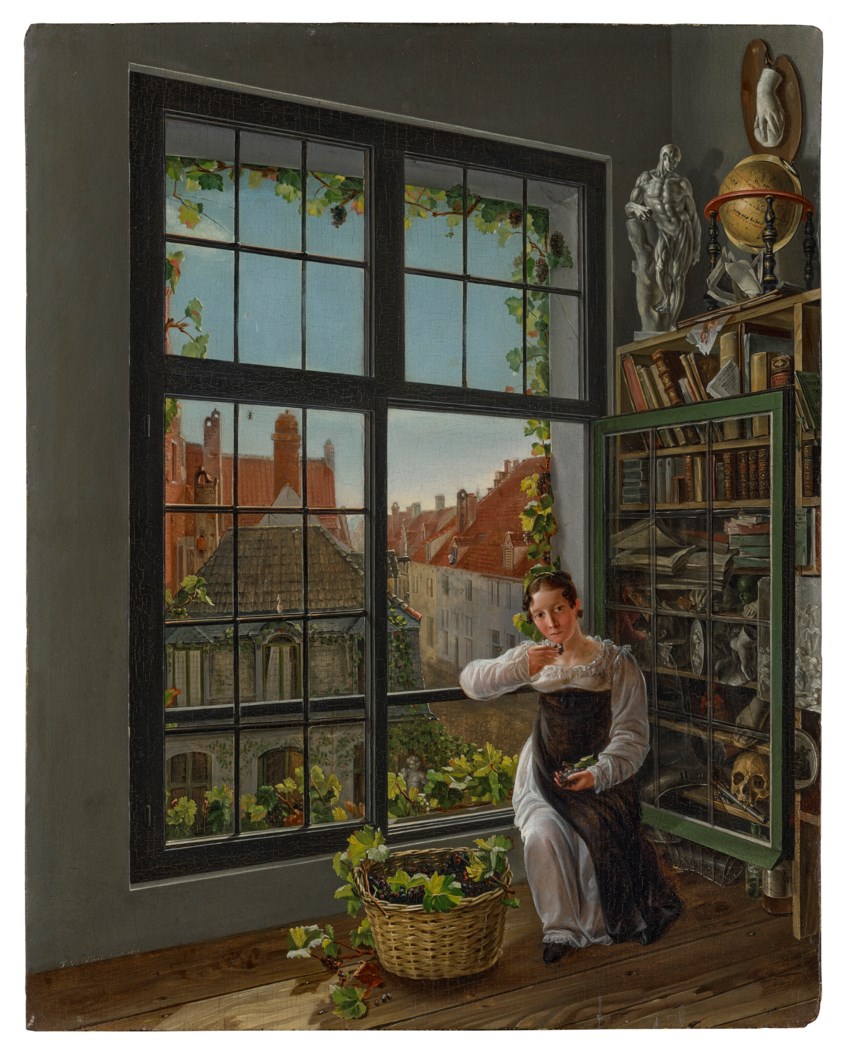 FRANS VERVLOET (BELGIAN, 1795–1872), Woman at a window, Mechelen, 1816 ...