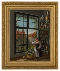 FRANS VERVLOET (BELGIAN, 1795–1872), Woman at a window, Mechelen, 1816 ...