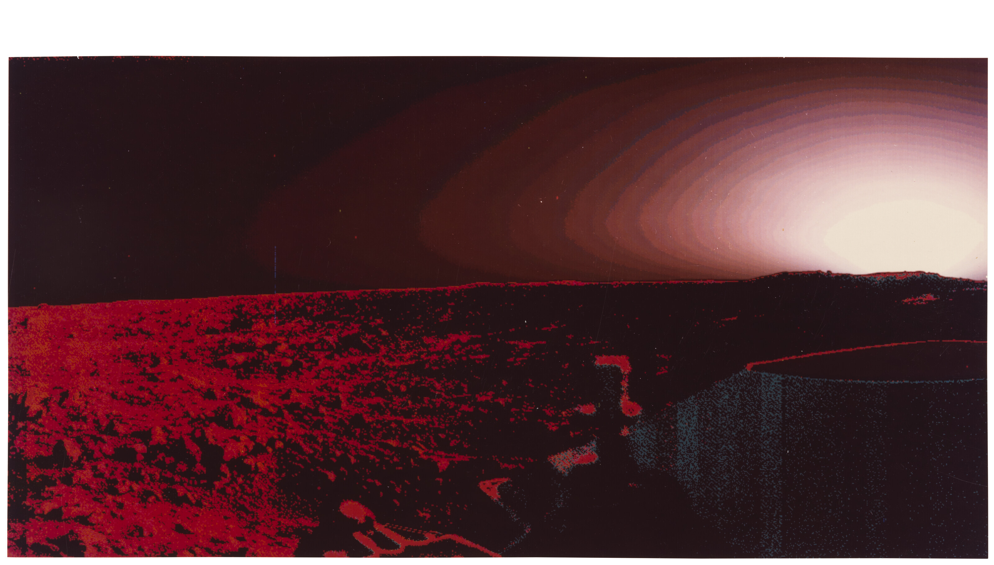 A COLOUR ENHANCED VIEW OF THE SUNSET ON MARS, VIKING 1, JULY 1976 ...