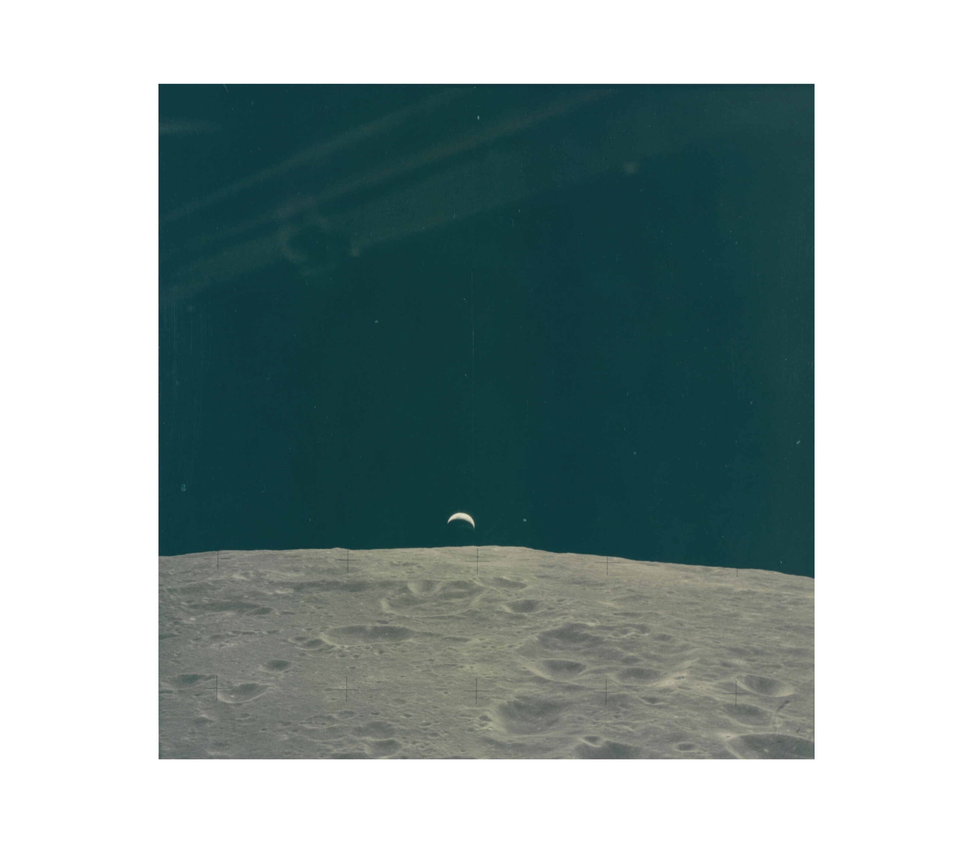 CRESCENT EARTHRISE, SHORTLY BEFORE LANDING, P. CONRAD OR A. BEAN ...