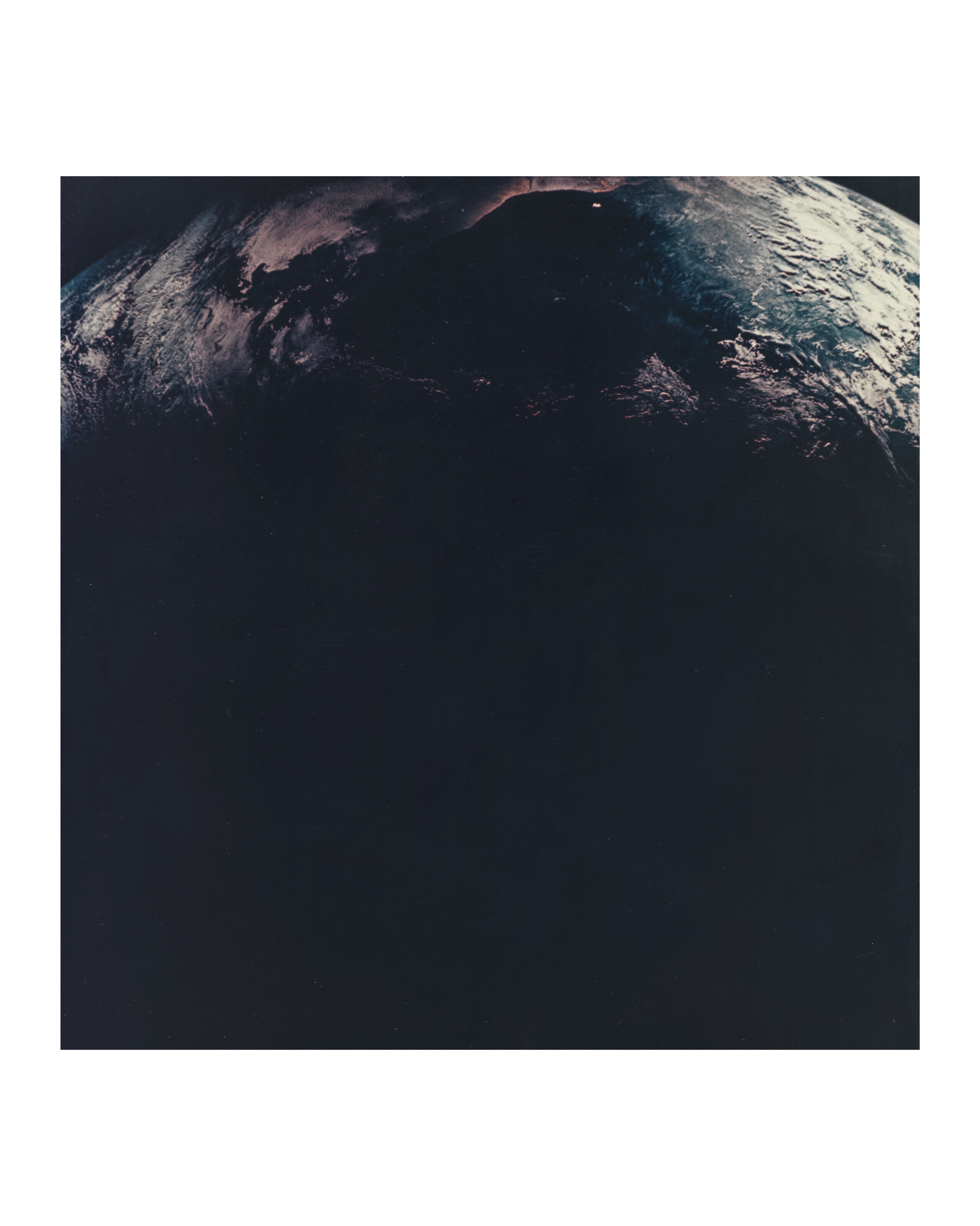 VIEW OF THE EARTH TERMINATOR; AND CRESCENT EARTH, APOLLO 11 & APOLLO 4 ...