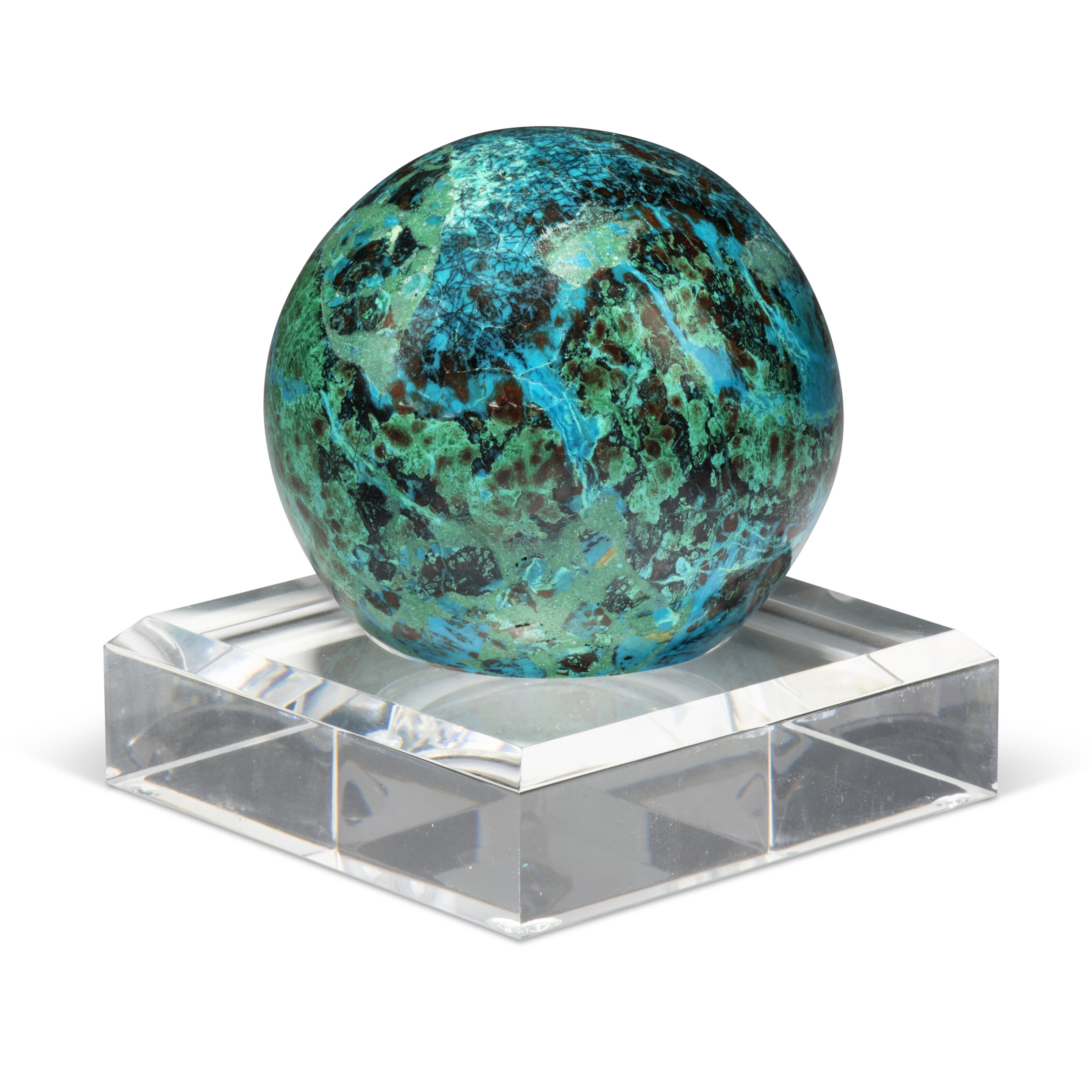 A SPHERE OF MALACHITE WITH CHRYSOCOLLA, CONGO | Christie’s