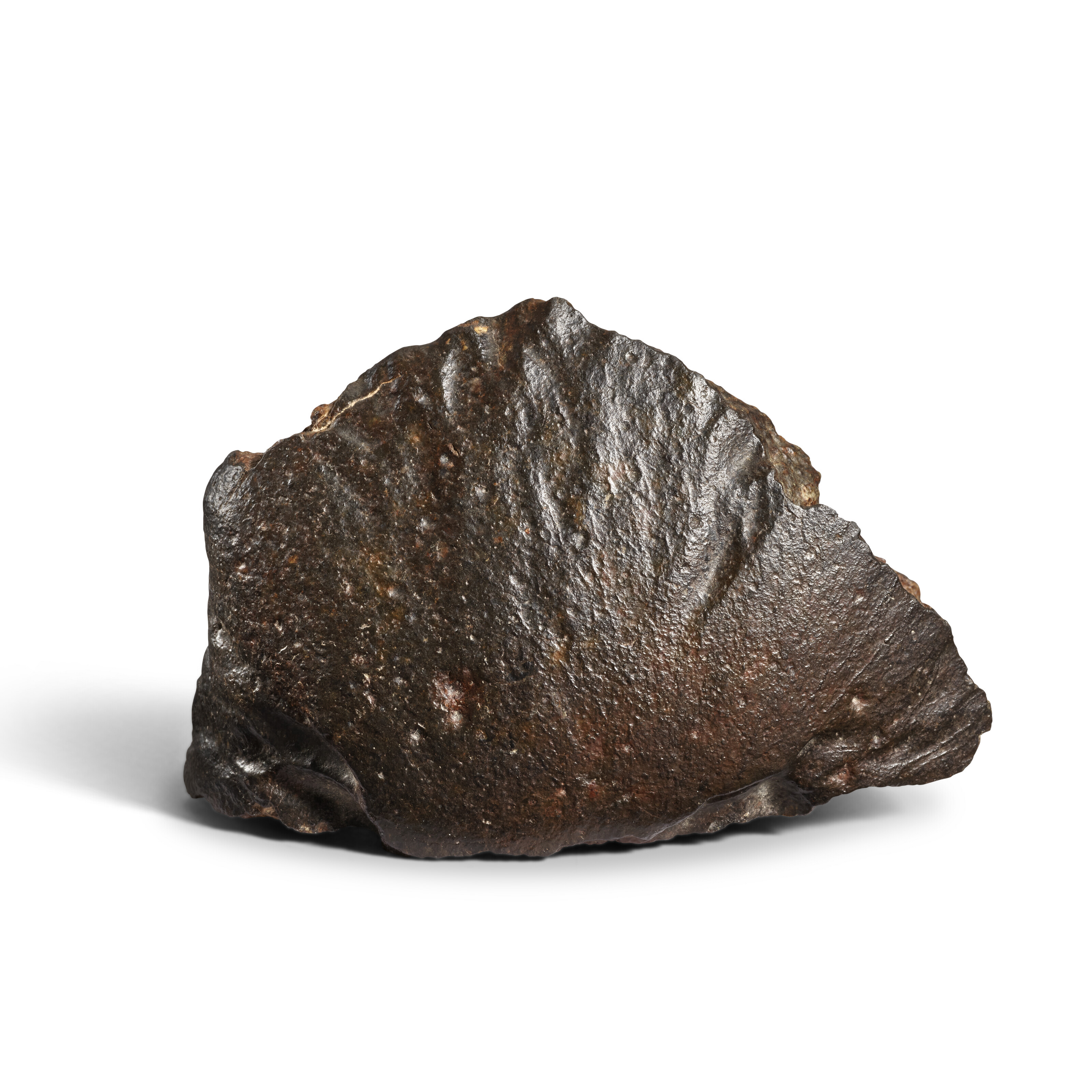AN ORIENTED METEORITE FRAGMENT — INTERIOR AND EXTERIOR OF METEORITE ...