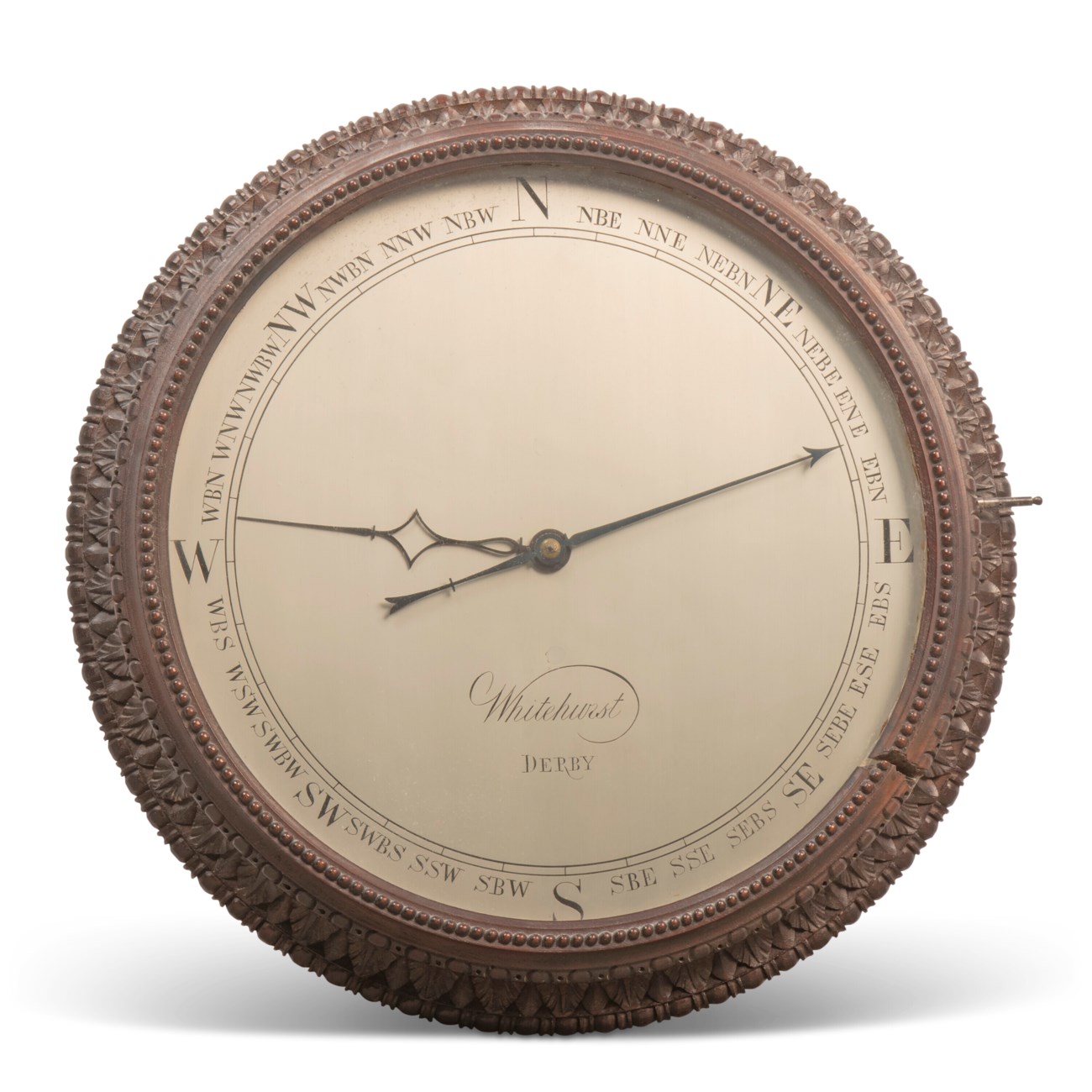 JOHN WHITEHURST, DERBY, CIRCA 1770-80, A GEORGE III WIND VANE DIAL ...