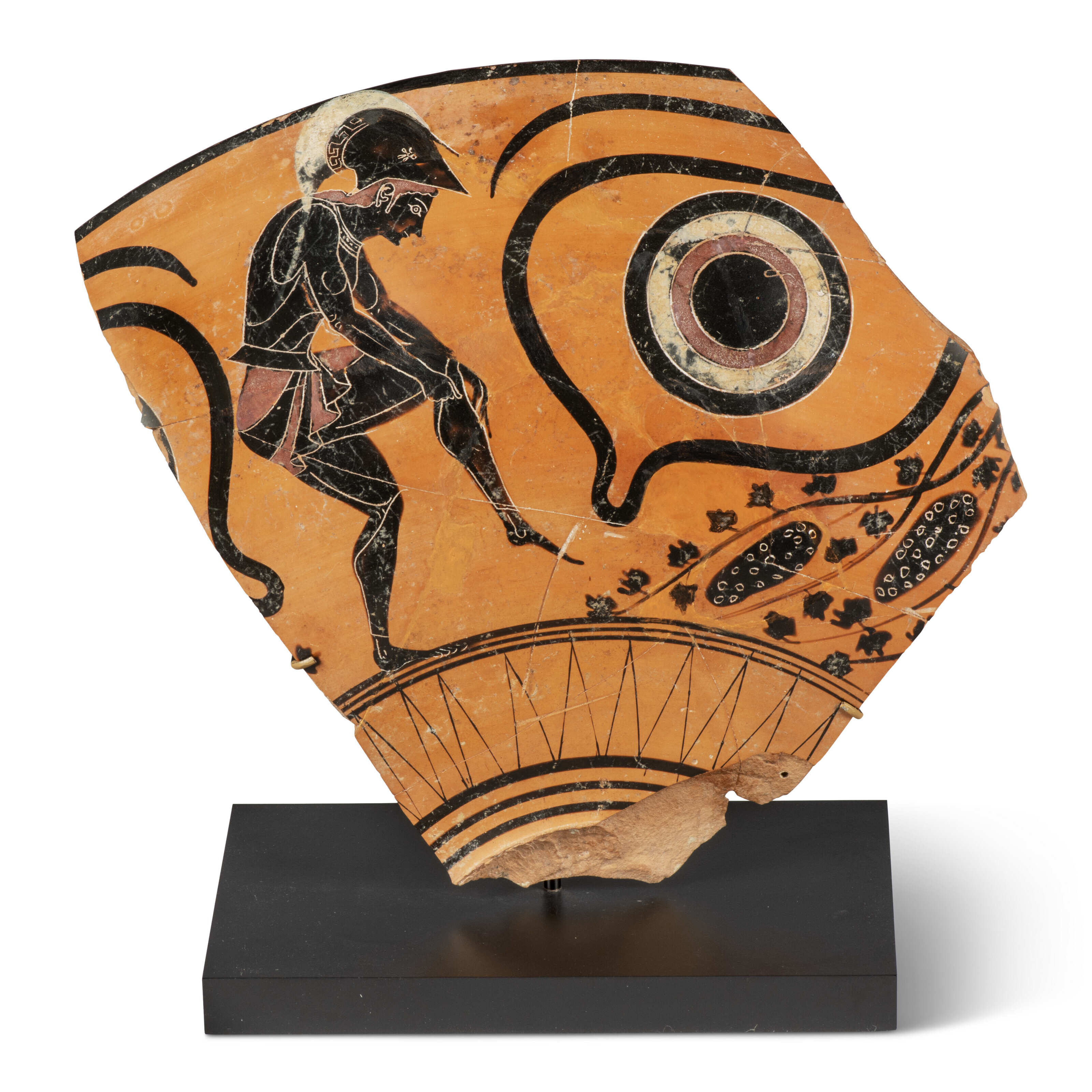 AN ATTIC BLACK-FIGURED EYE-CUP FRAGMENT, WORKSHOP OF THE NIKOSTHENES ...