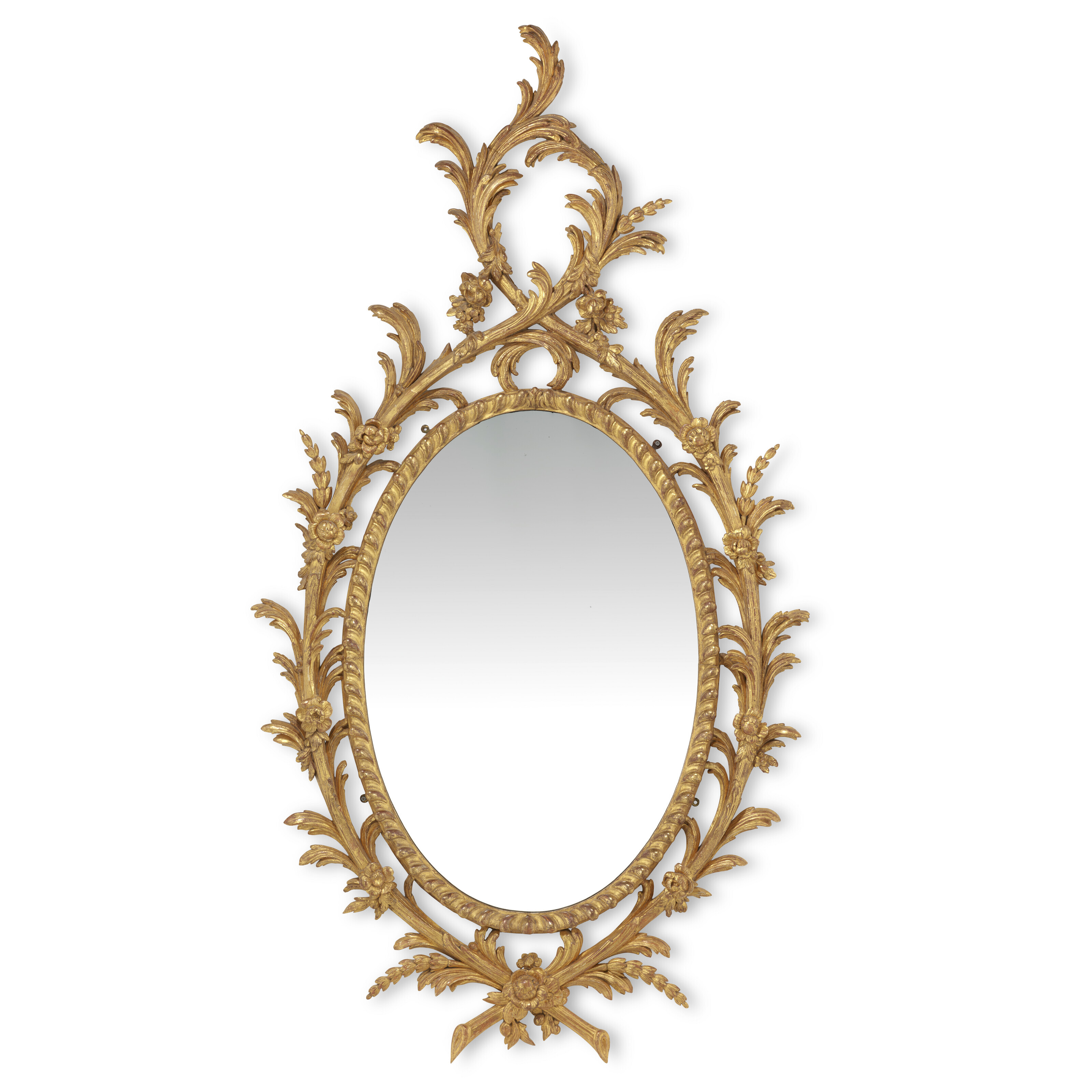 AN EARLY GEORGE III GILTWOOD MIRROR, BY THOMAS CHIPPENDALE, CIRCA 1769 ...