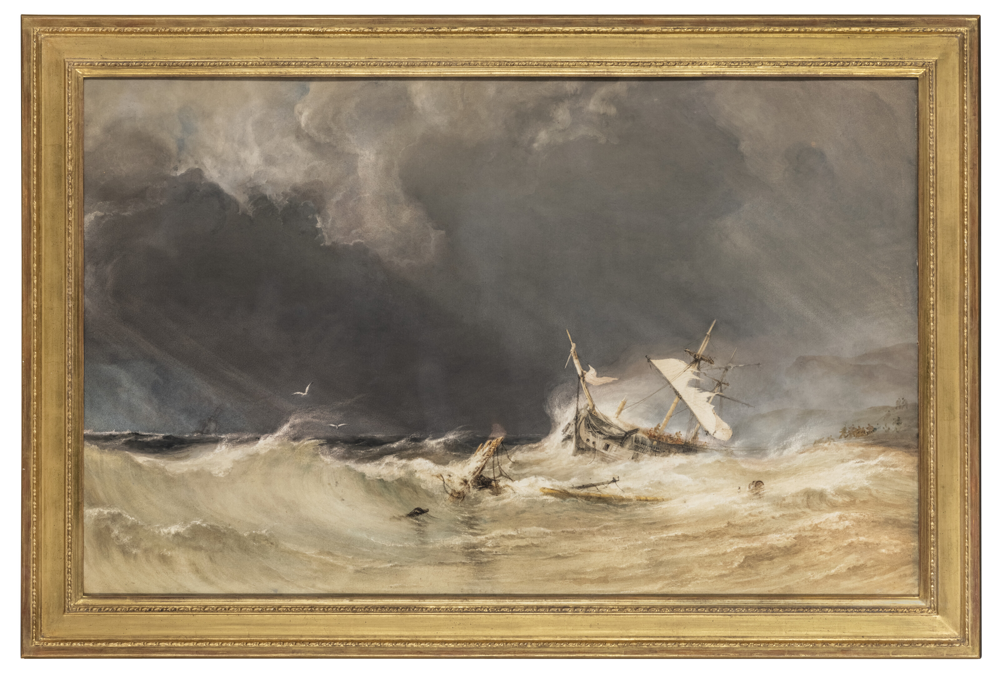 Anthony Vandyke Copley Fielding (1778-1855), A shipwreck on the ...