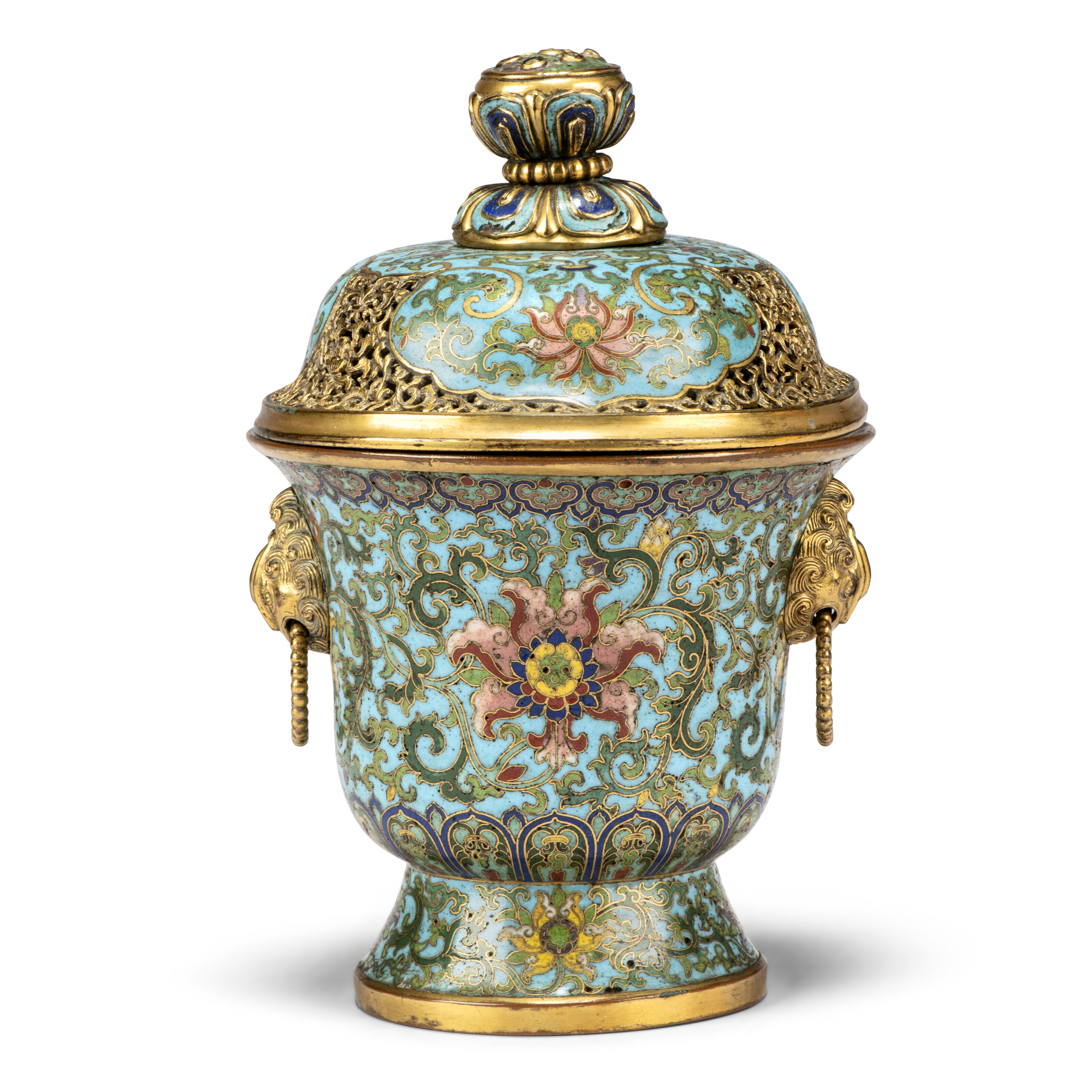 A CHINESE CLOISONNE ENAMEL JAR AND COVER, QIANLONG PERIOD (1736-1795 ...