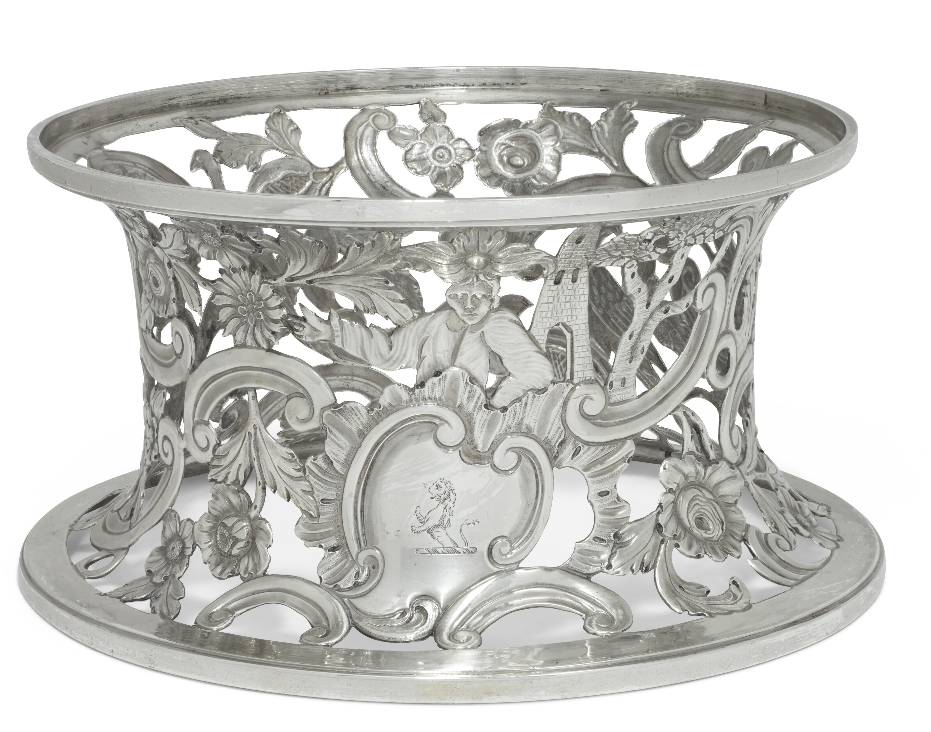 A GEORGE III IRISH SILVER DISH-RING, MARK OF CHARLES TOWNSEND AND ...