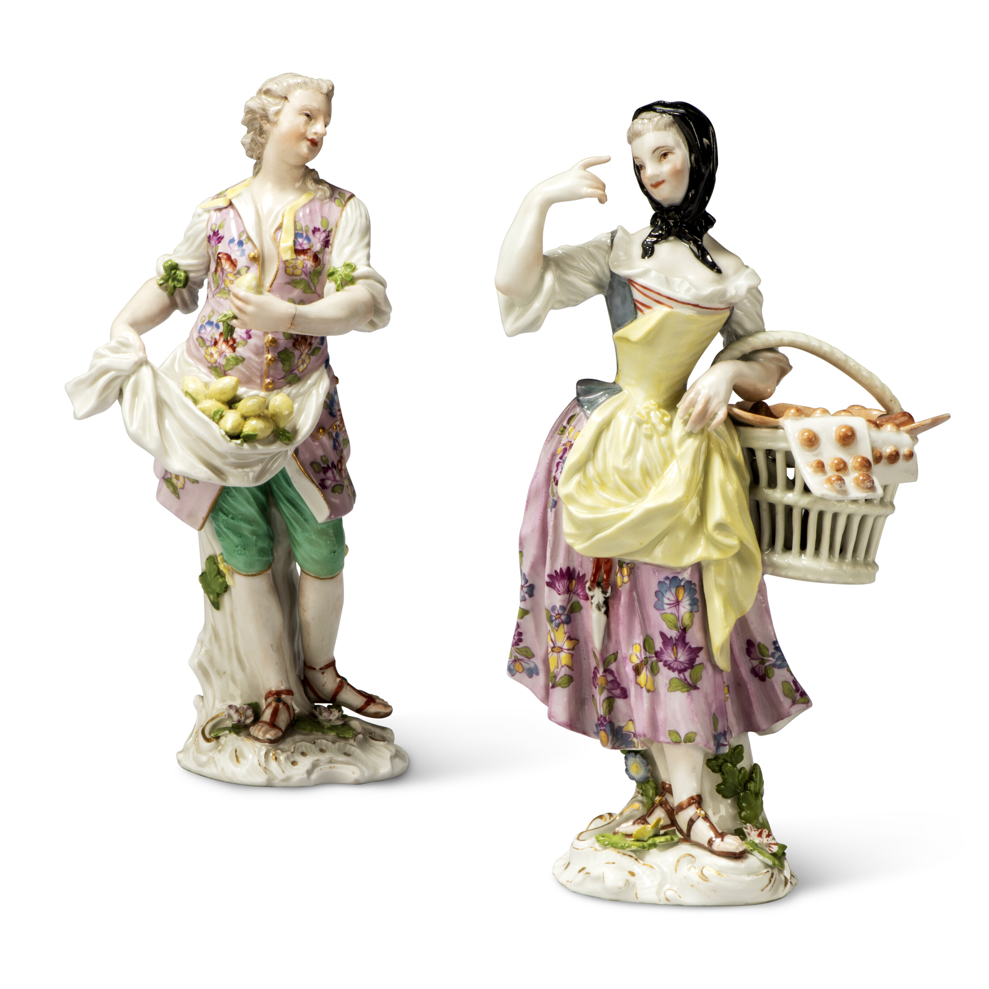 A MEISSEN PORCELAIN FIGURE OF A LEMON-SELLER AND A MEISSEN 'CRIS DE ...