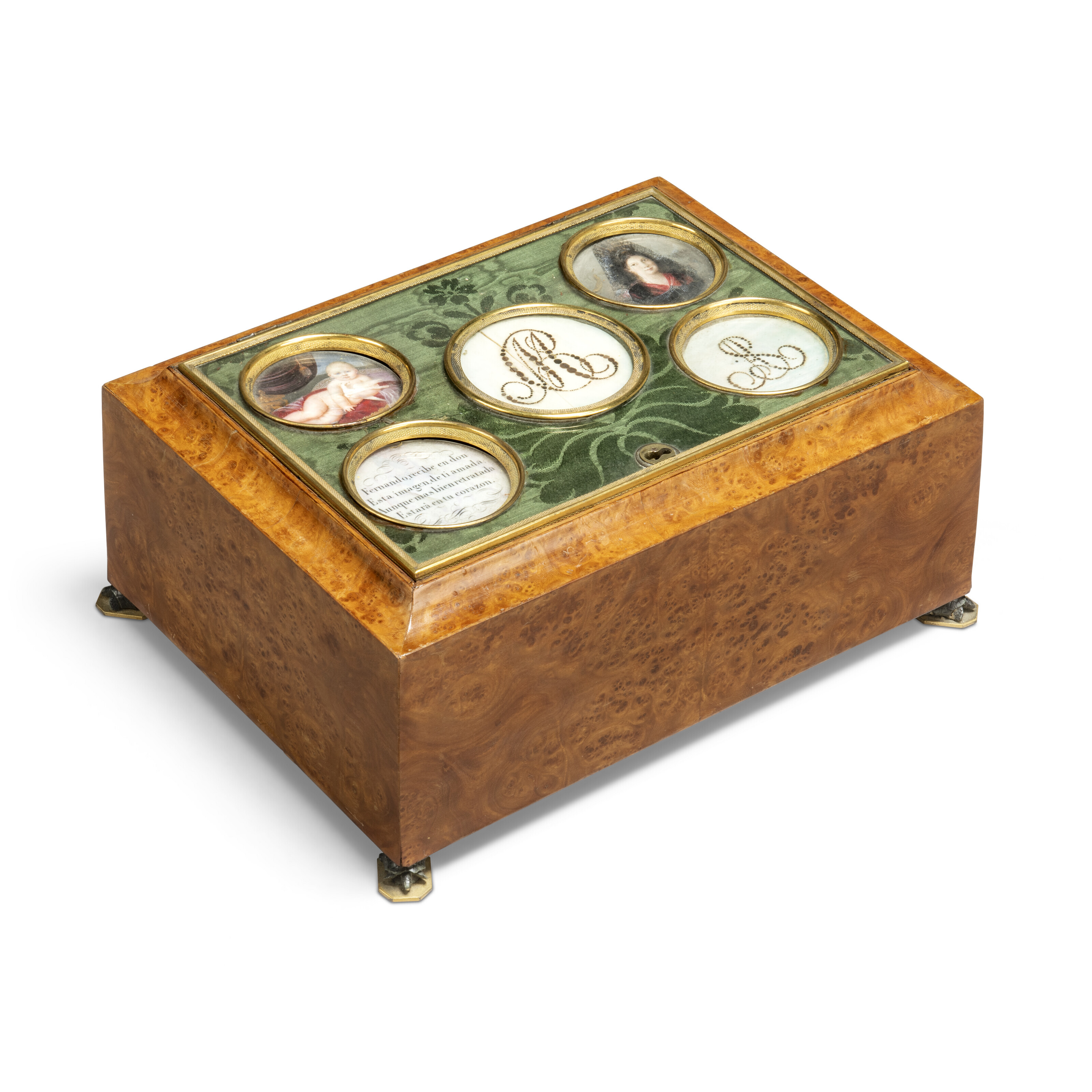 A NEAPOLITAN ORMOLU AND IVORY-MOUNTED AMBOYNA MUSICAL-CASKET, BY ...