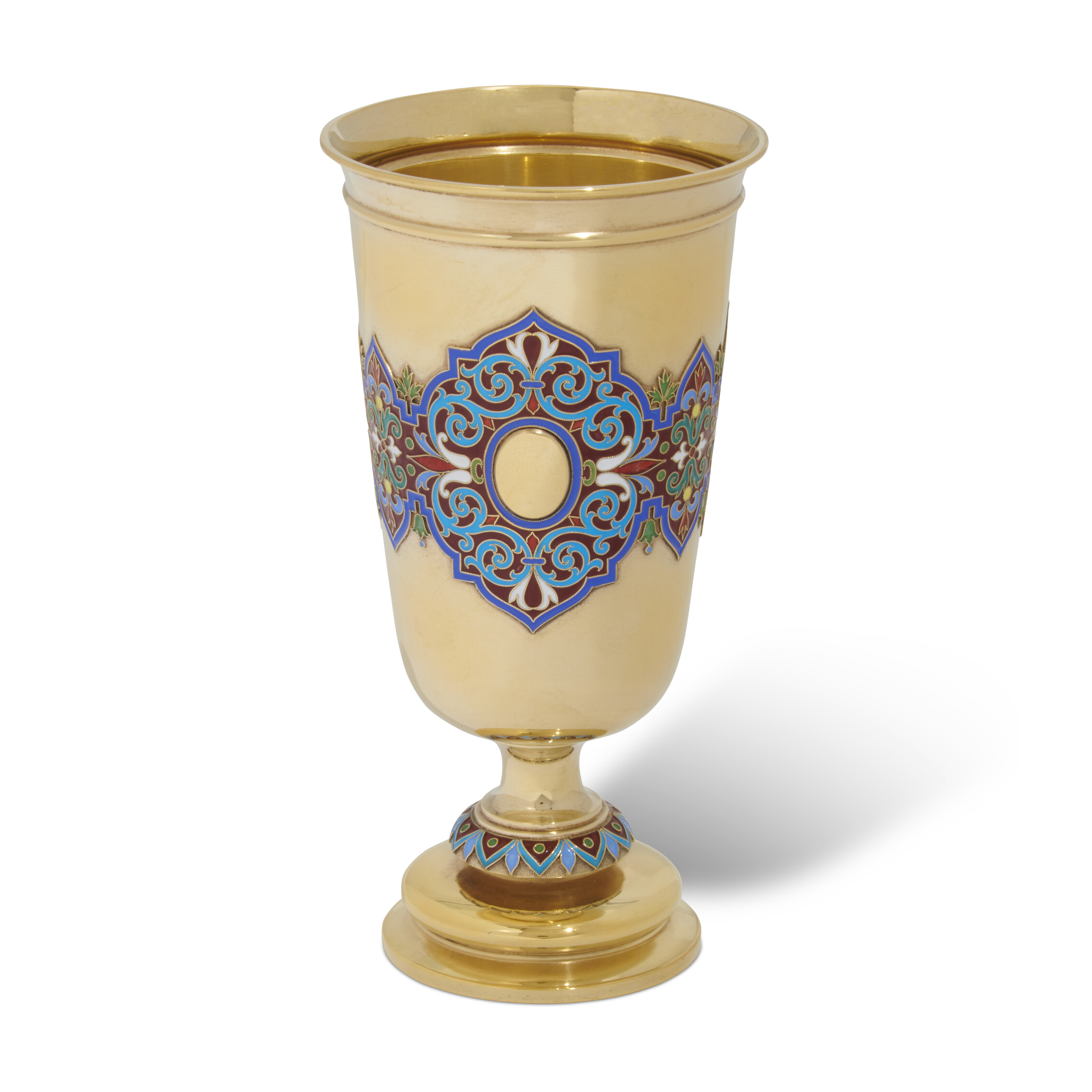A SILVER-GILT AND CLOISONNÉ ENAMEL GOBLET, BY THE GRACHEV BROTHERS, ST ...