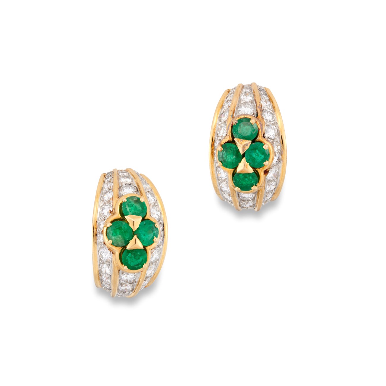 VAN CLEEF & ARPELS EMERALD AND DIAMOND EARRINGS | Christie's