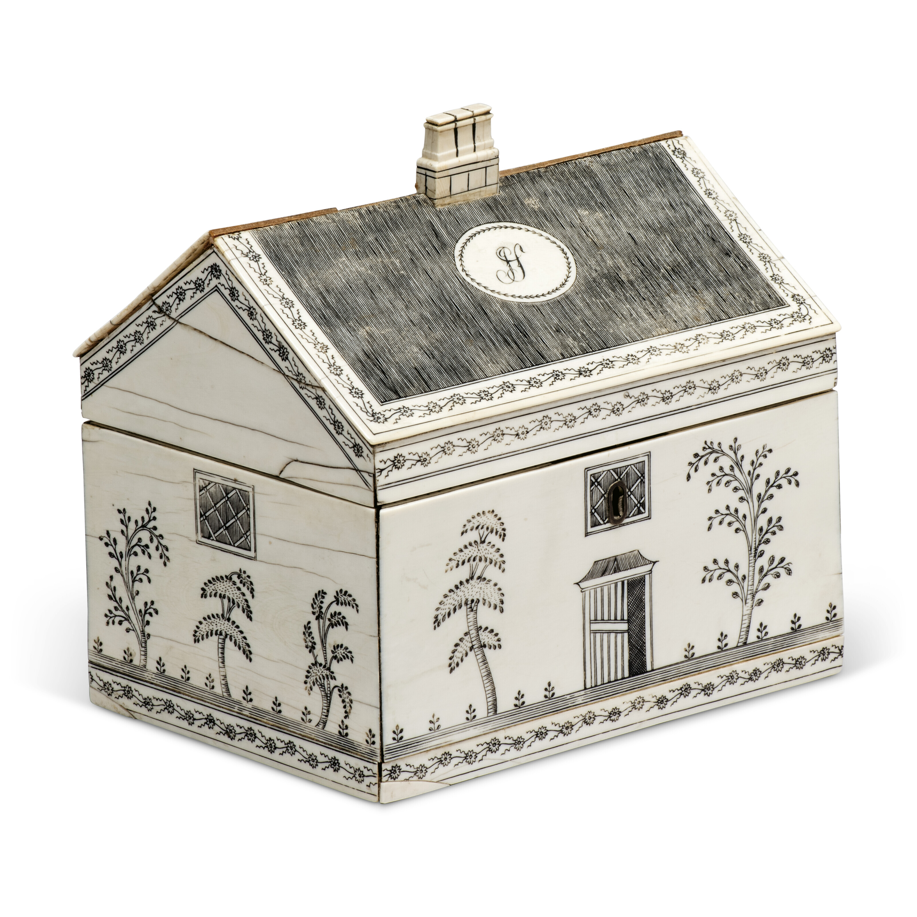 AN ANGLO-INDIAN IVORY AND SANDALWOOD SEWING BOX, VIZAGAPATAM, SOUTH ...