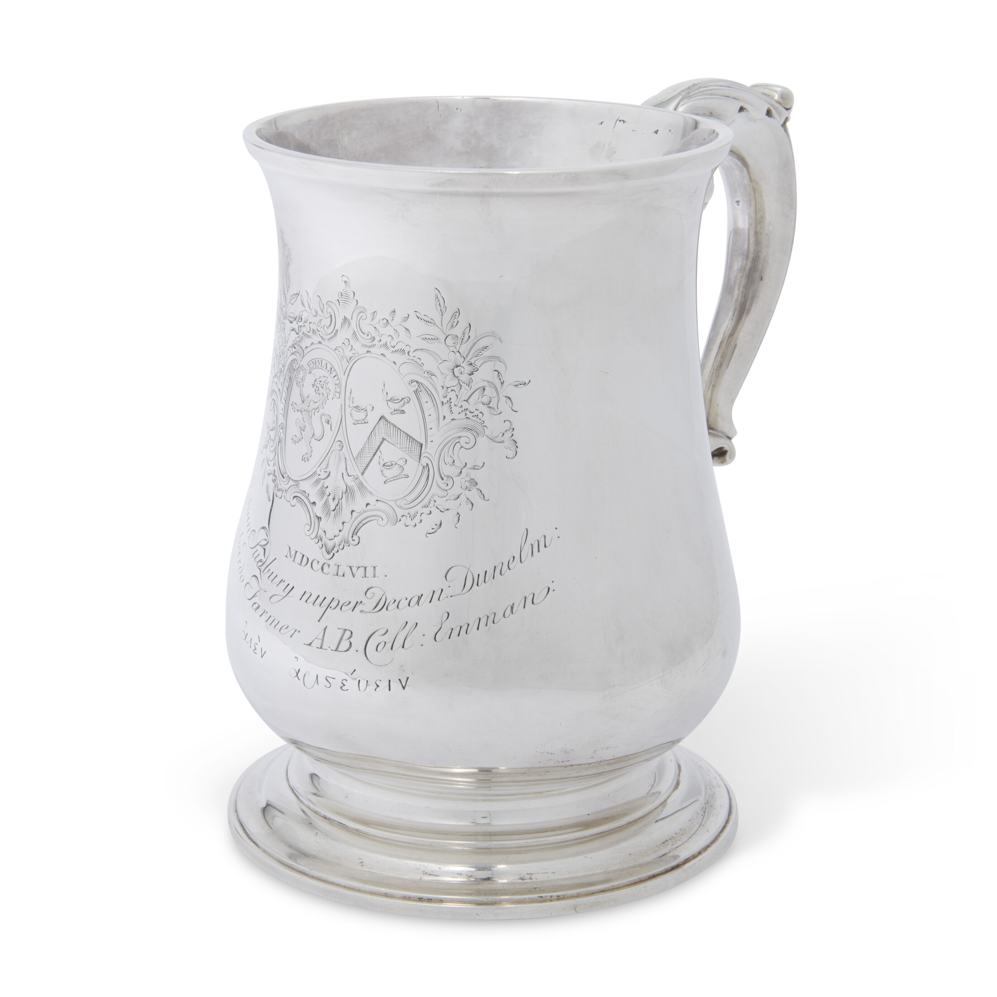 A GEORGE II SILVER LARGE MUG, MARK OF THOMAS WHIPHAM AND CHARLES WRIGHT ...