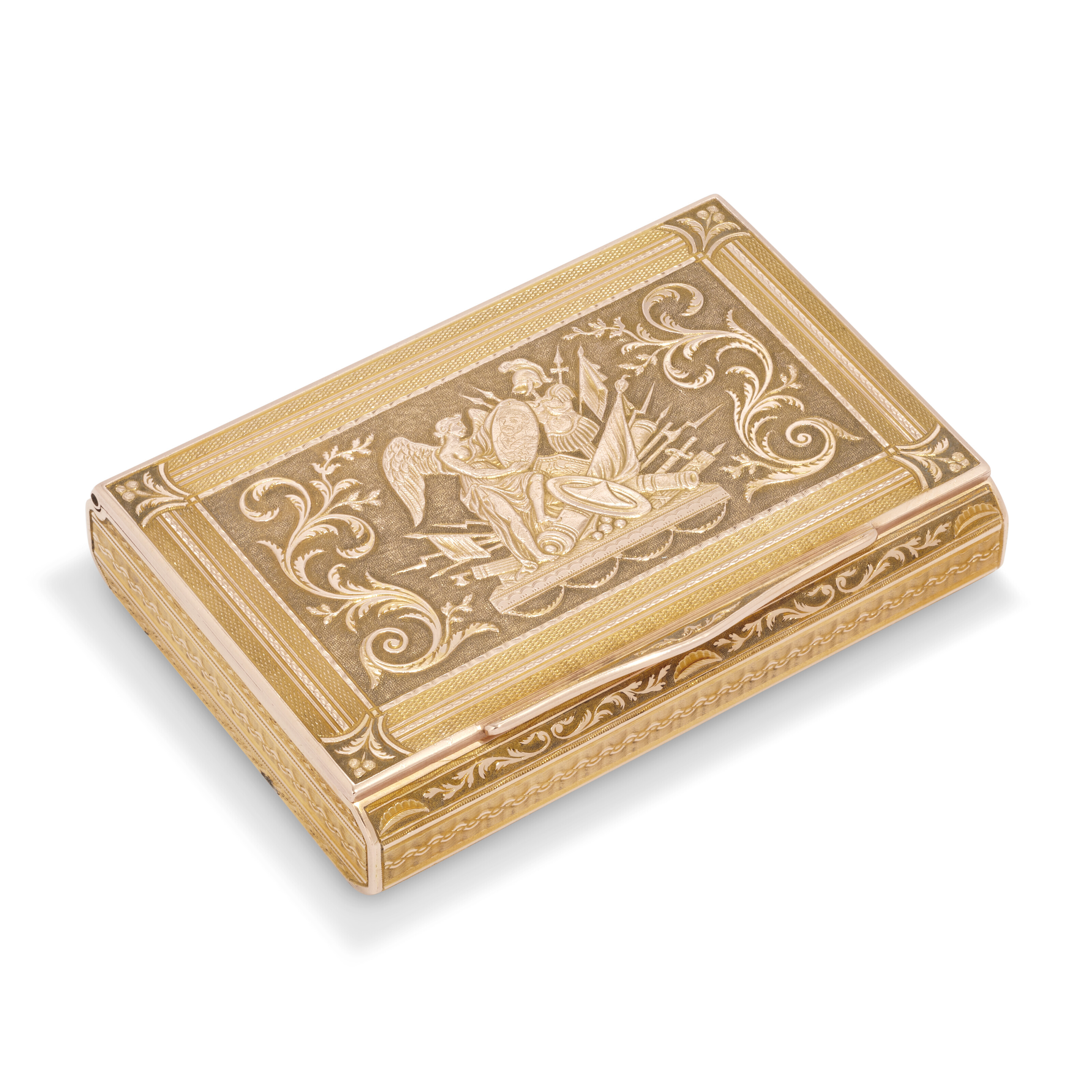 AN AUSTRIAN TWO-COLOUR GOLD SNUFF-BOX, CIRCA 1840; MAKER'S MARK SB ...
