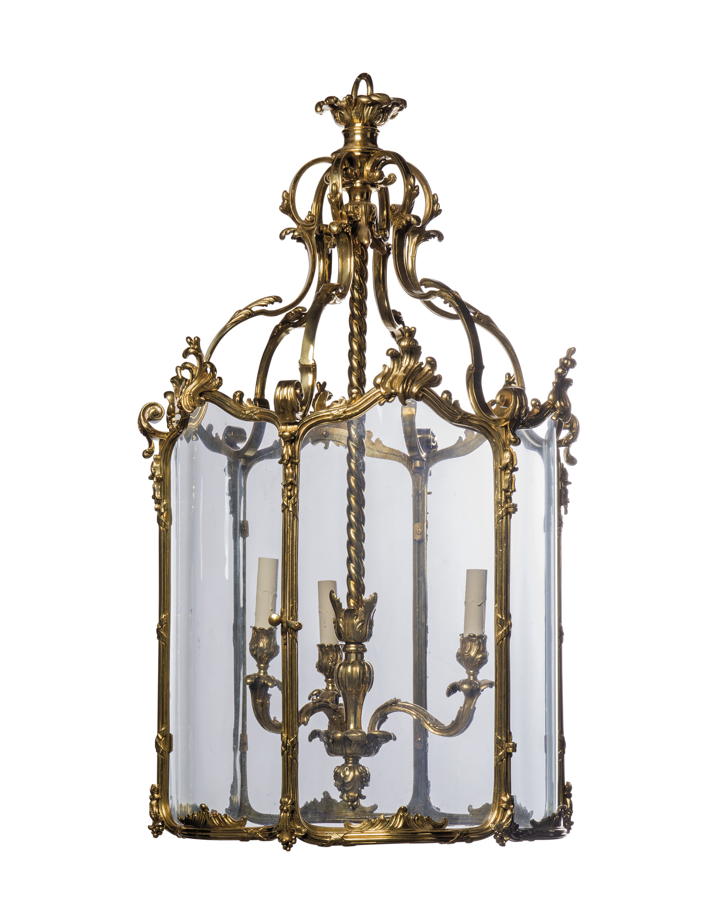A FRENCH GILT-BRASS HEXAGONAL HALL LANTERN, EARLY 20TH CENTURY | Christie’s