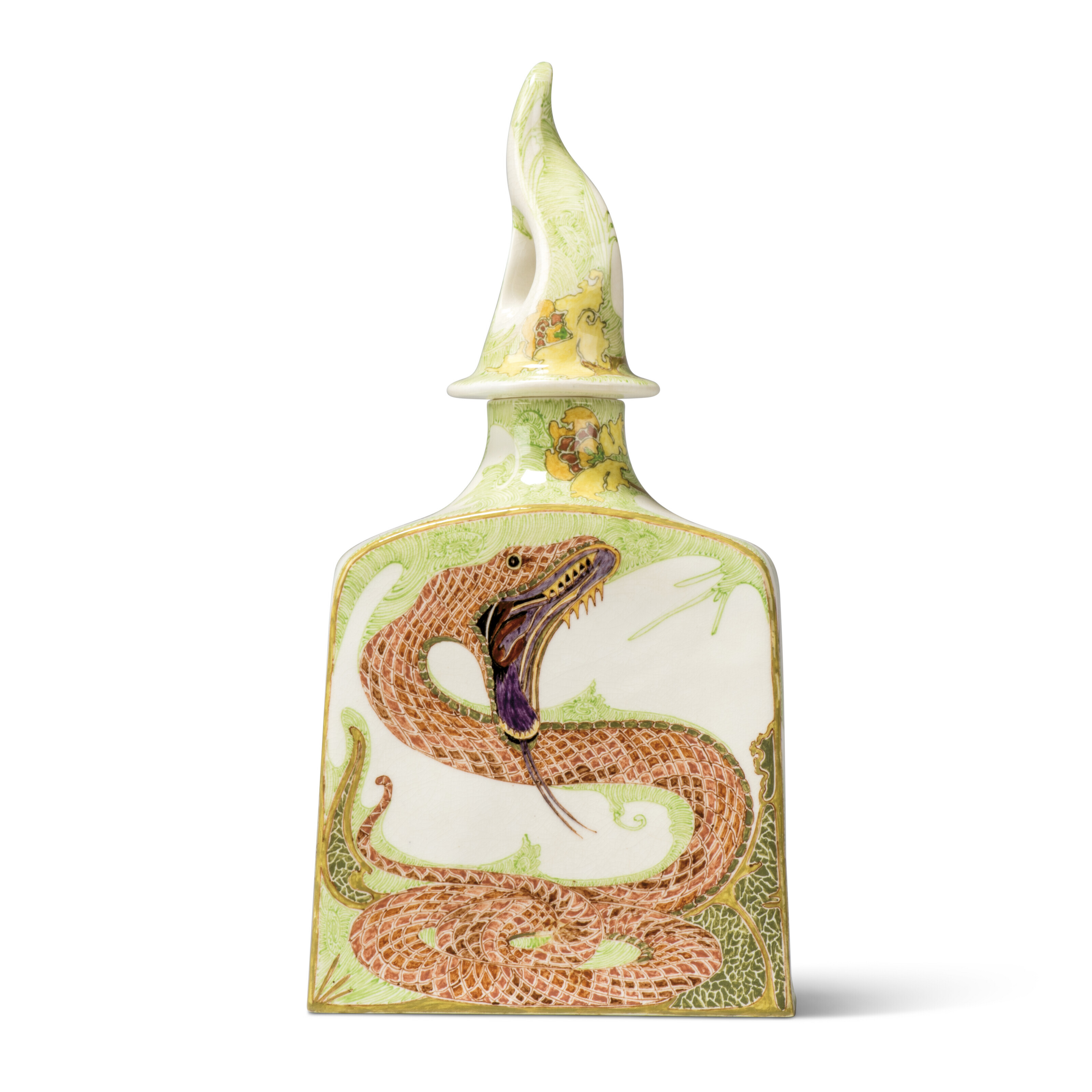 A ROZENBURG EGGSHELL PORCELAIN ARCHED RECTANGULAR FLASK AND STOPPER ...