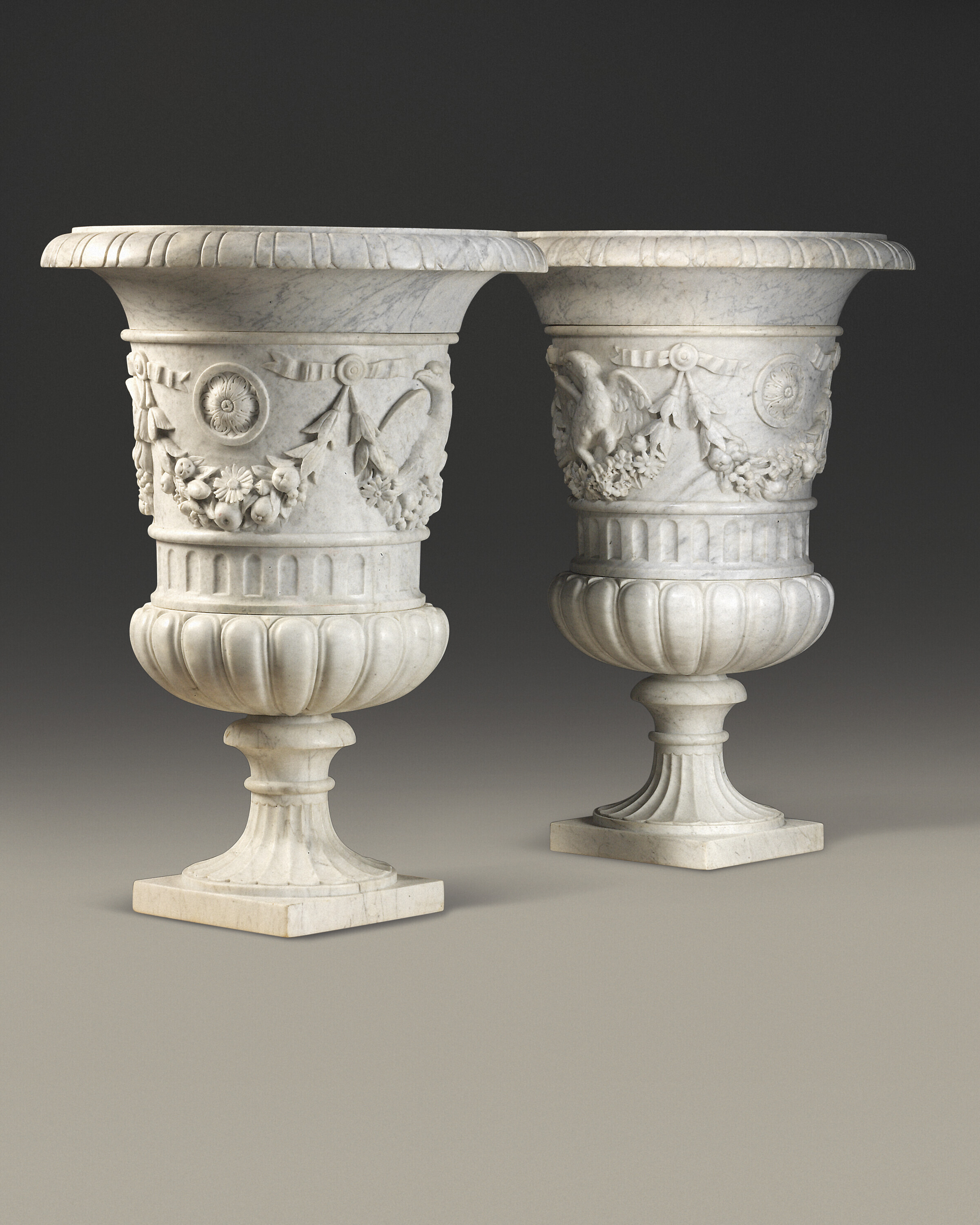 A PAIR OF LARGE ITALIAN MARBLE VASES, CIRCA 1900 | Christie’s