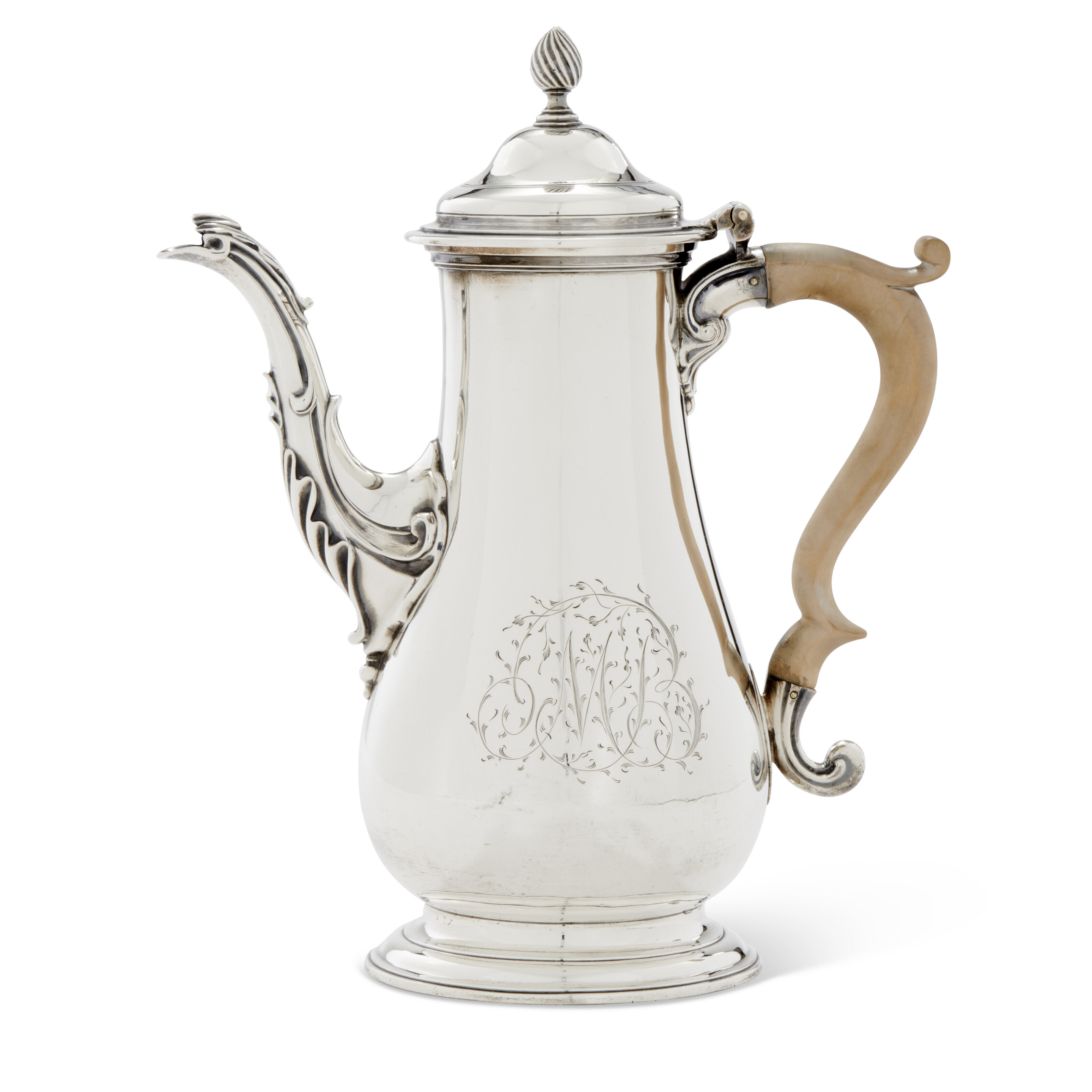 A GEORGE III SILVER COFFEE POT, MARK OF DANIEL SMITH AND ROBERT SHARP ...