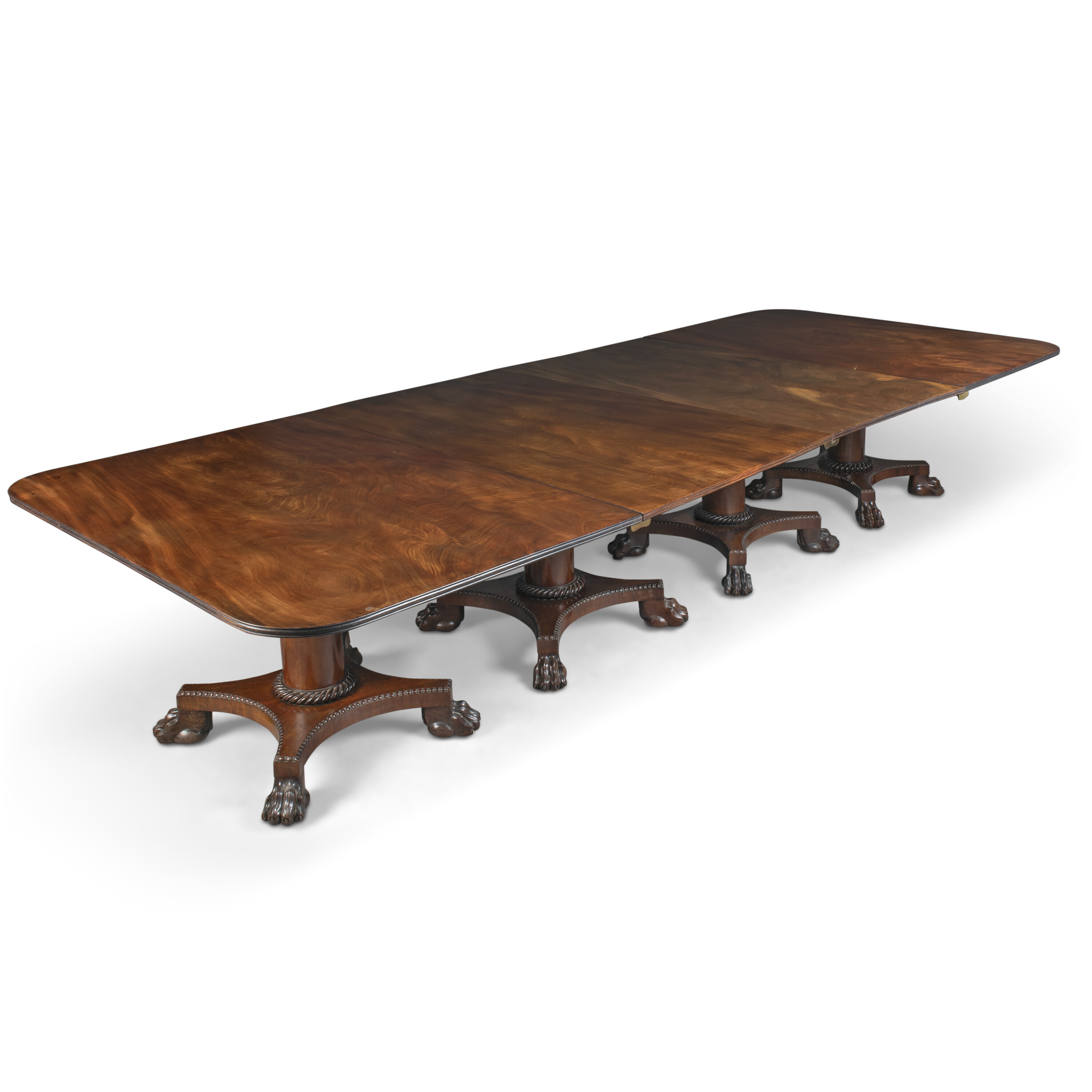 A SCOTTISH GEORGE IV MAHOGANY FOUR-PEDESTAL DINING-TABLE, CIRCA 1820-30 ...