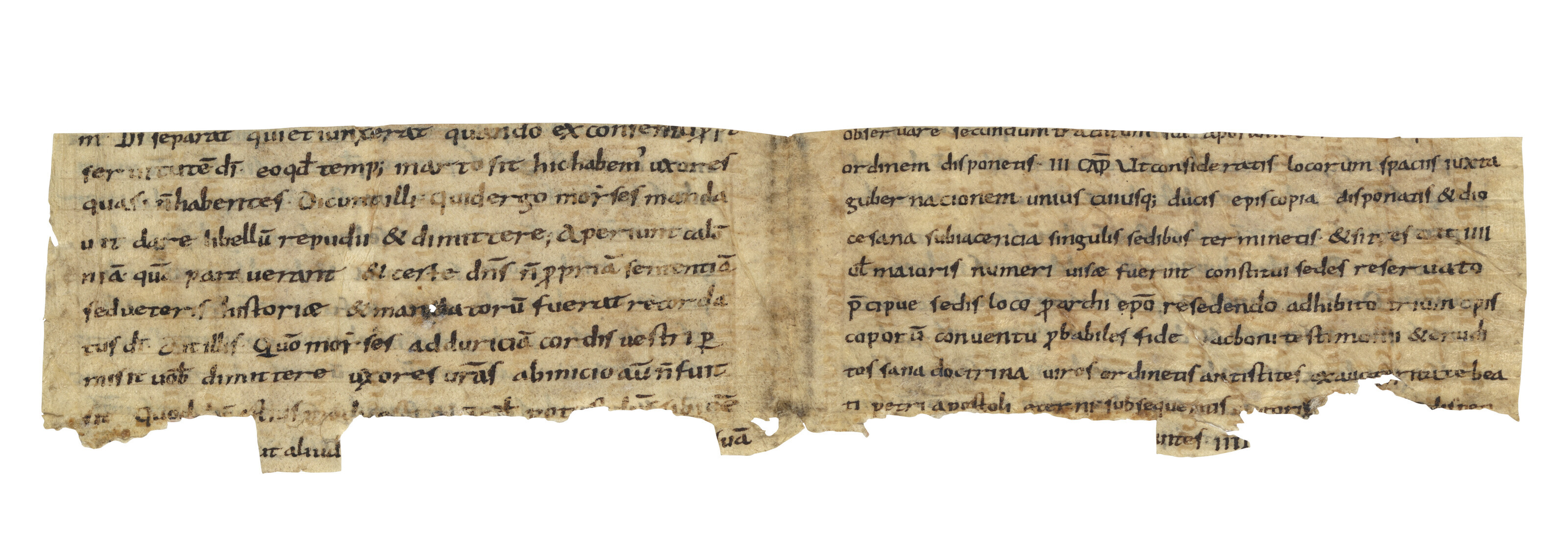 St Jerome (d.420); Gregory II (669-731), Palimpsest: three fragments of ...