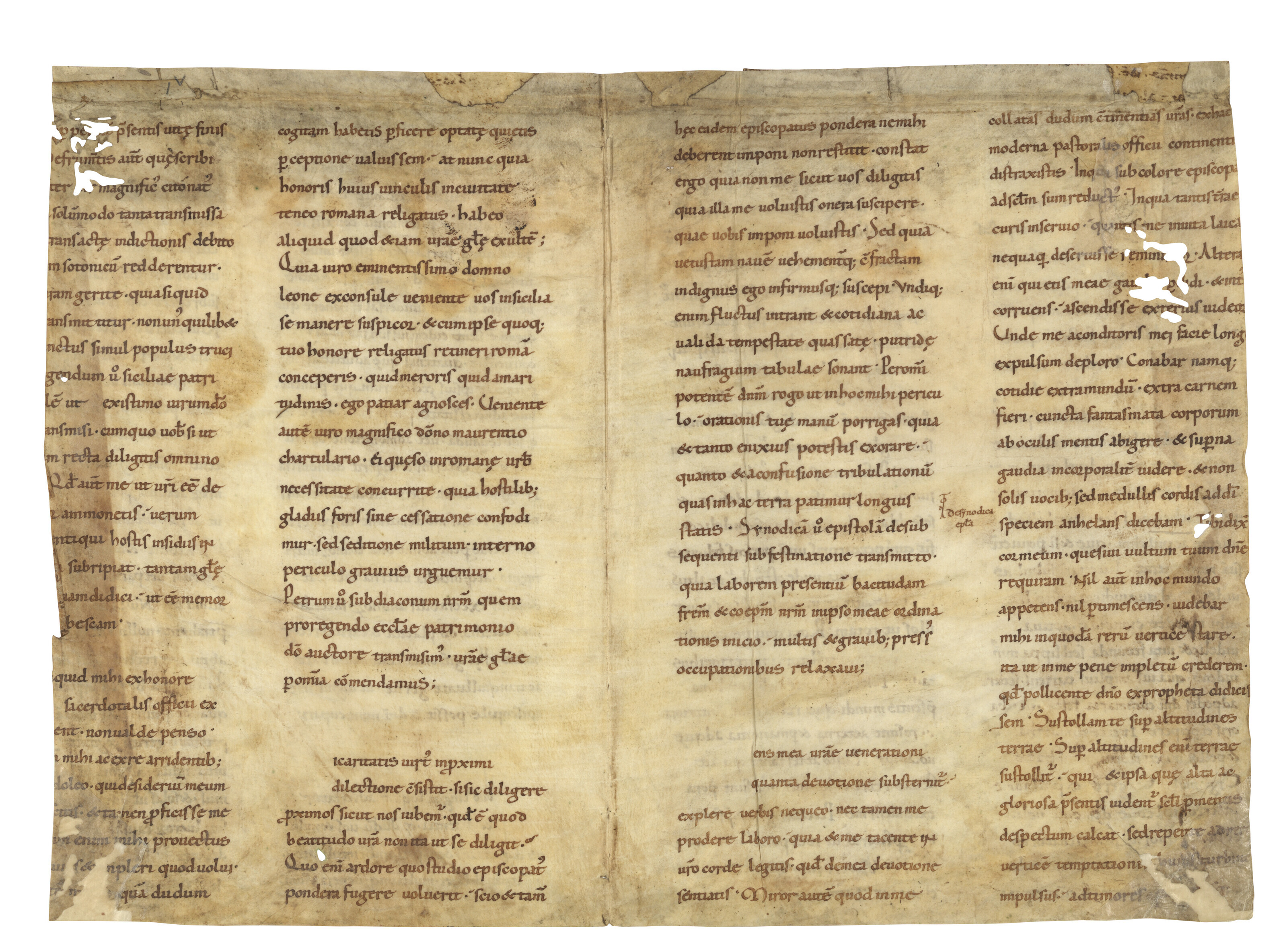 Gregory the Great (c.540-604), A bifolium from Registrum Epistolarum ...