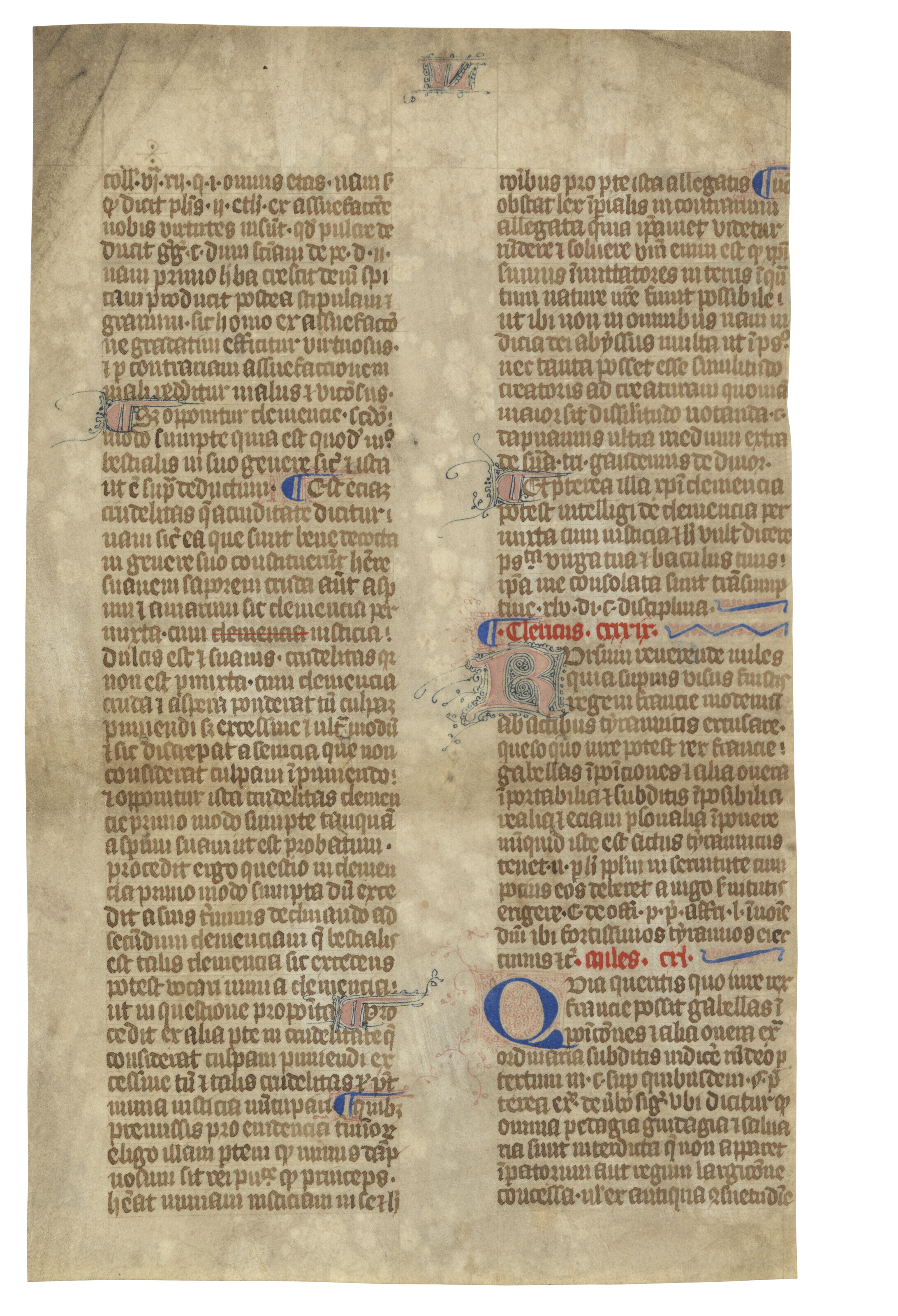 Évrart de Trémaugon?, A leaf from the Somnium Viridarii, in Latin ...