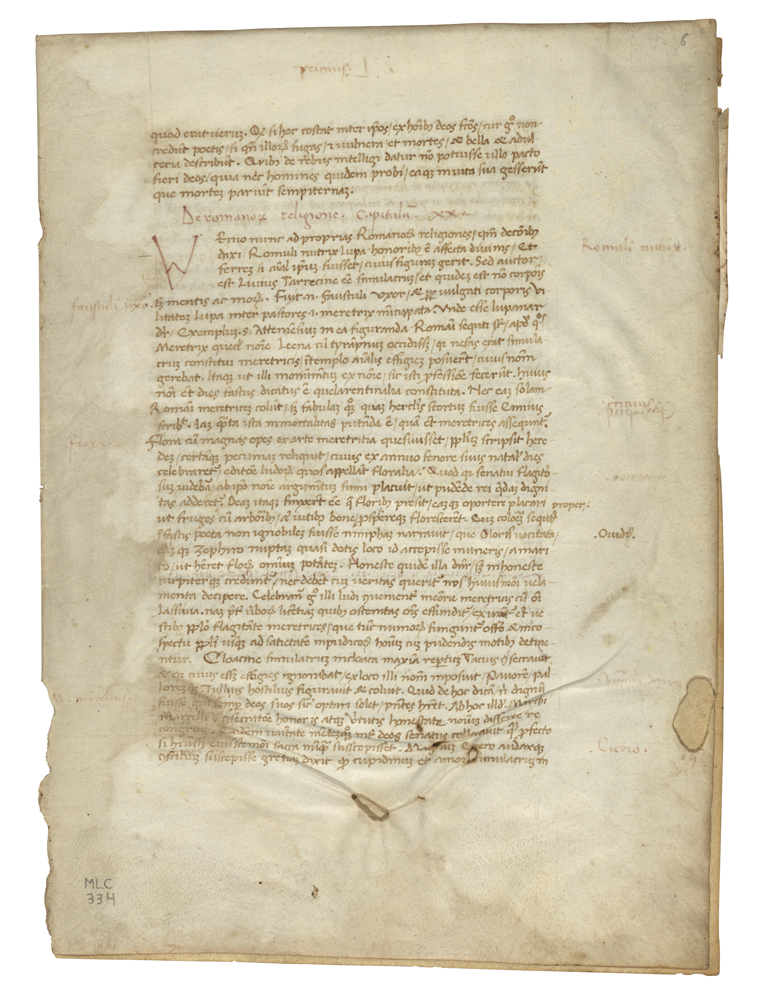 Lactantius (240-320), Two bifolia from the Divinae Institutiones, in ...