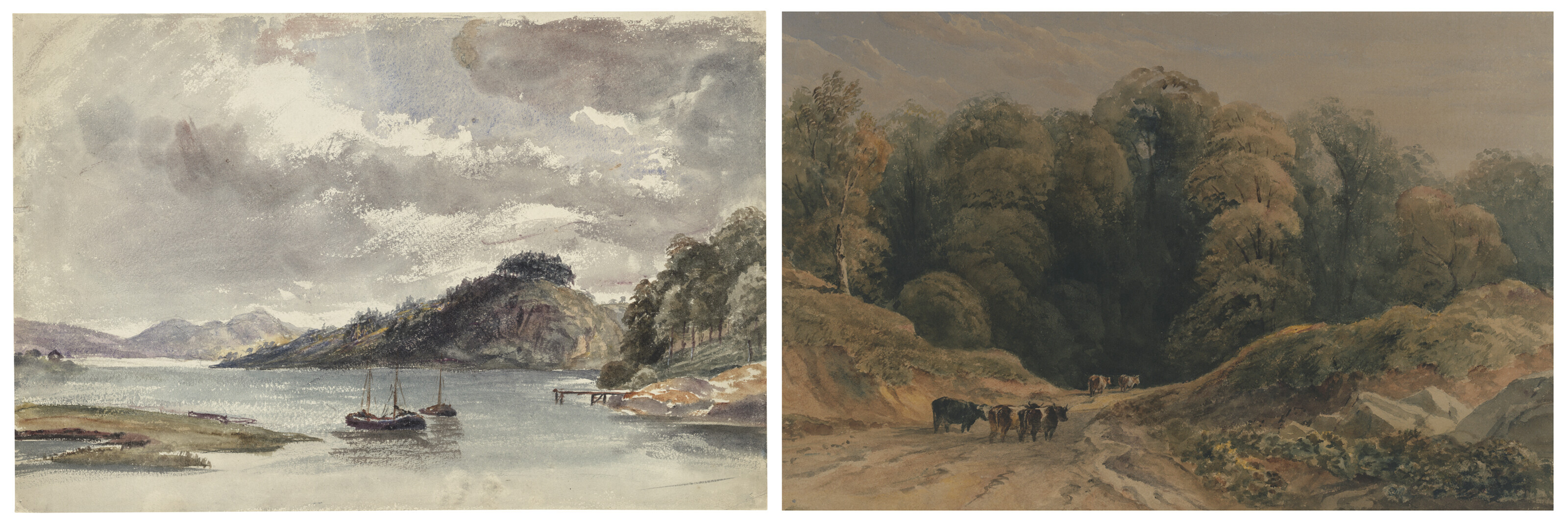 LORD MONTAGU WILLIAM GRAHAM (BRITISH, 1807-1878), Boats on a loch ...